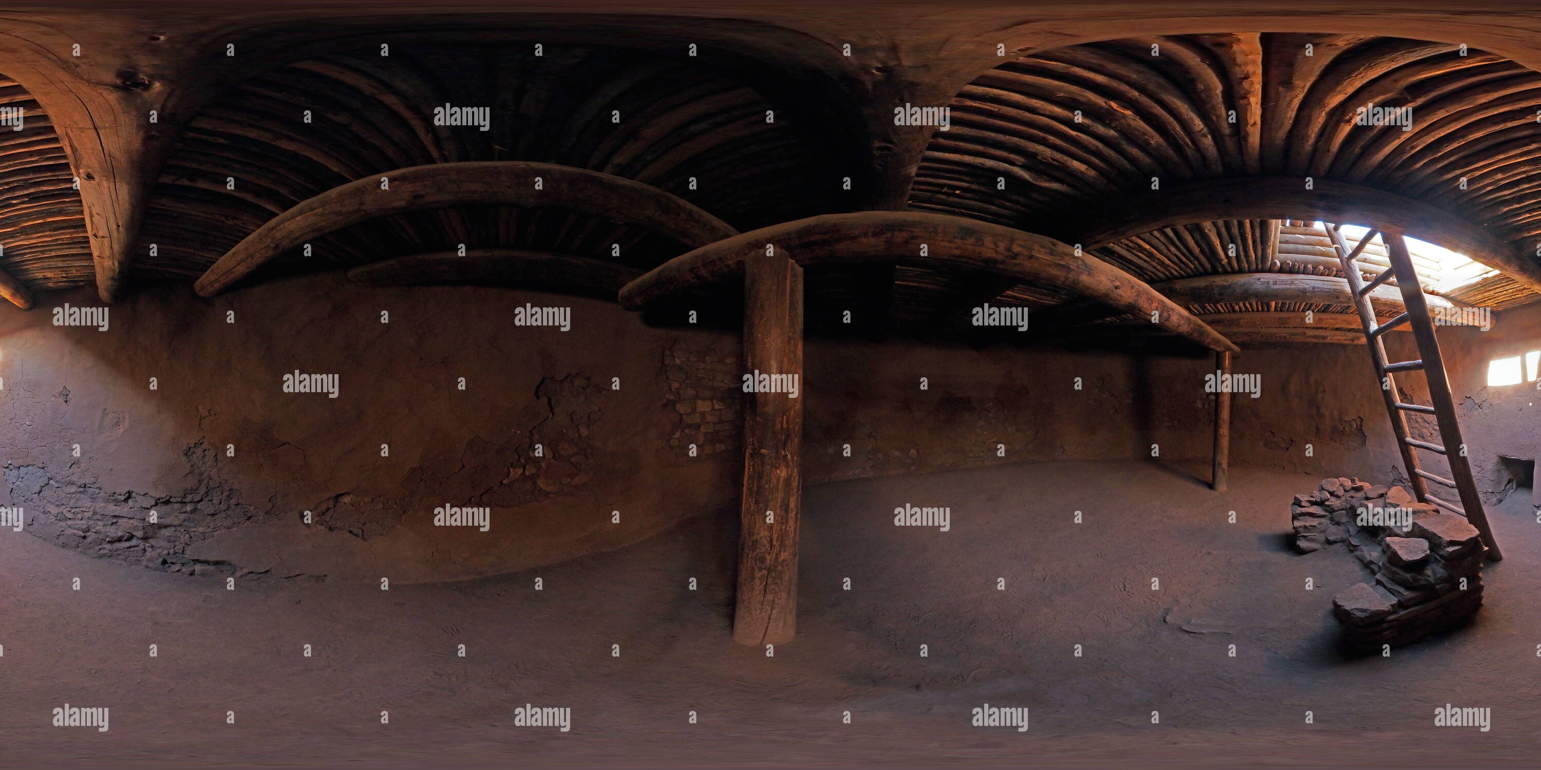 360° view of Inside the restored kiva at Pecos Pueblo - Alamy