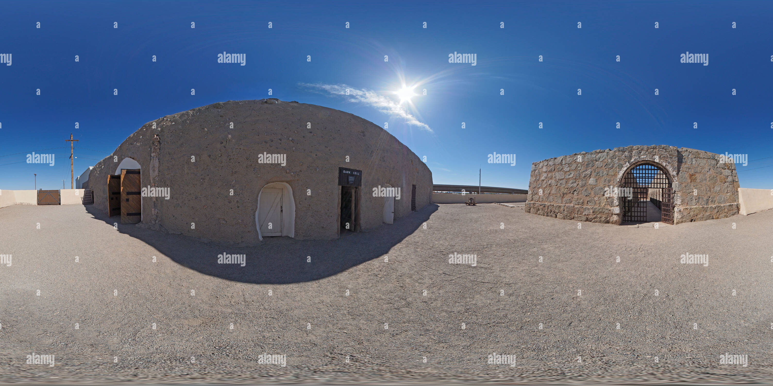 360° view of Between the cell blocks at Yuma Prison - Alamy