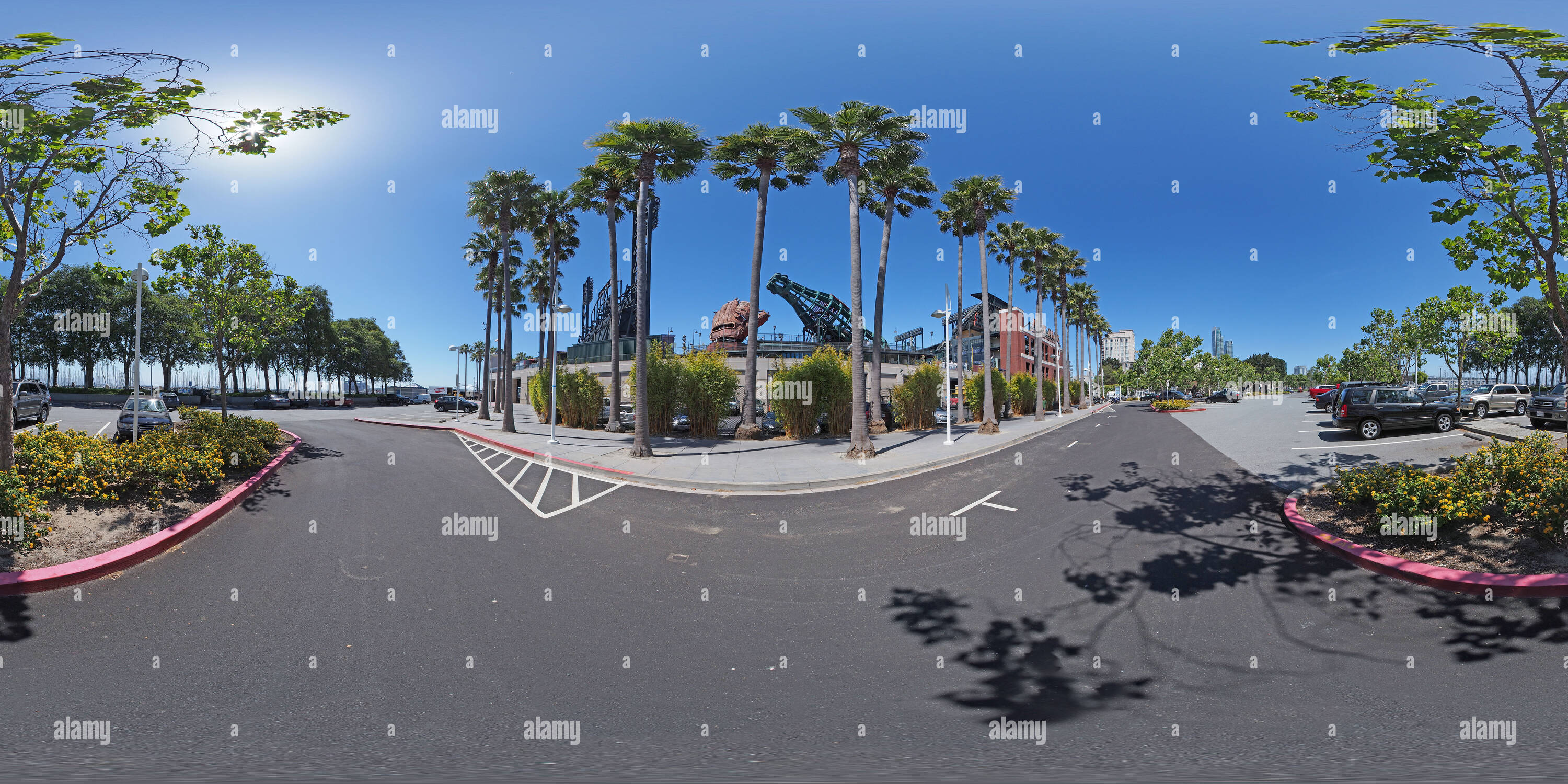 360° view of Behind the giant bottle and glove at AT&T Park - Alamy