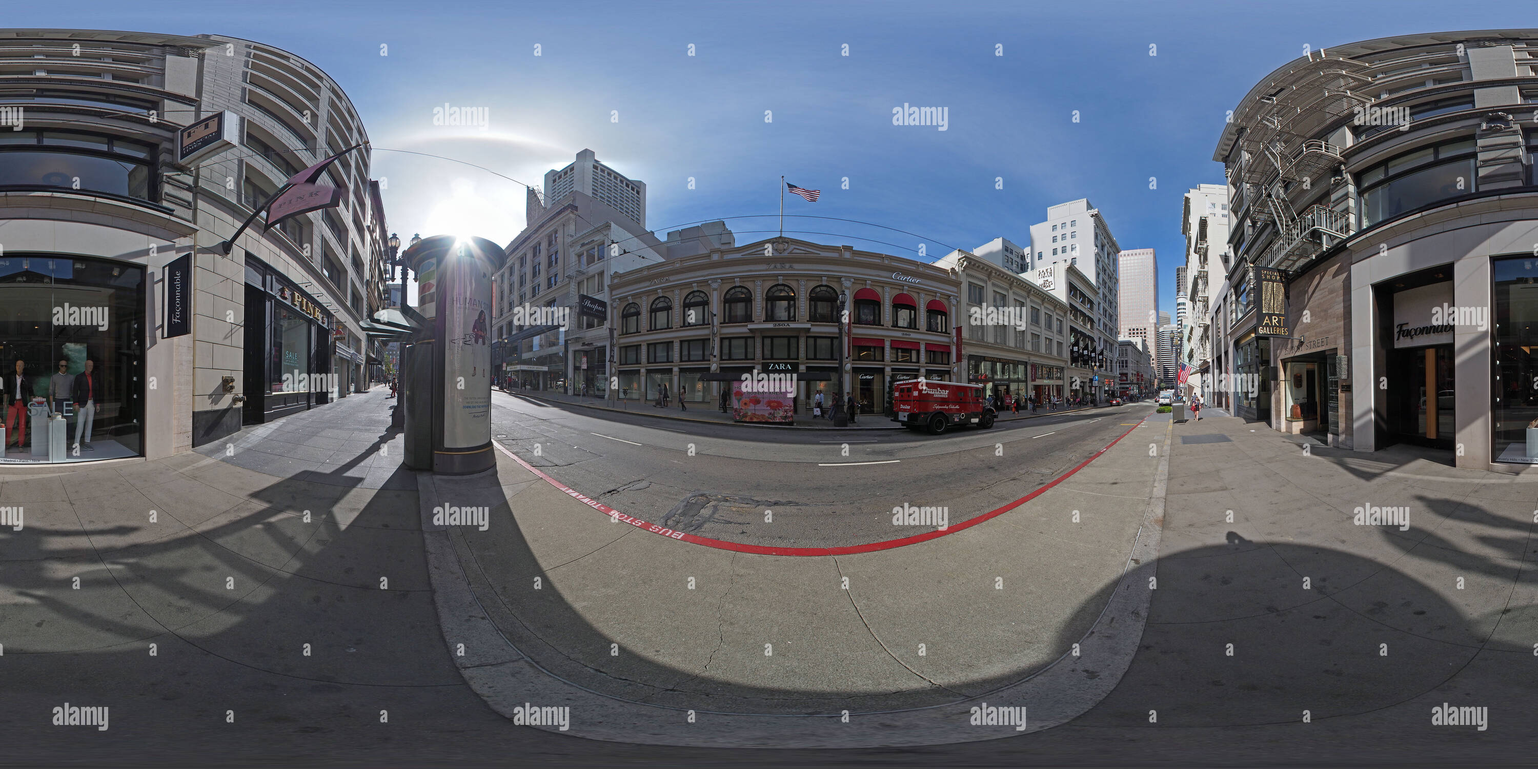360° view of The 2000 block of Post Street - Alamy