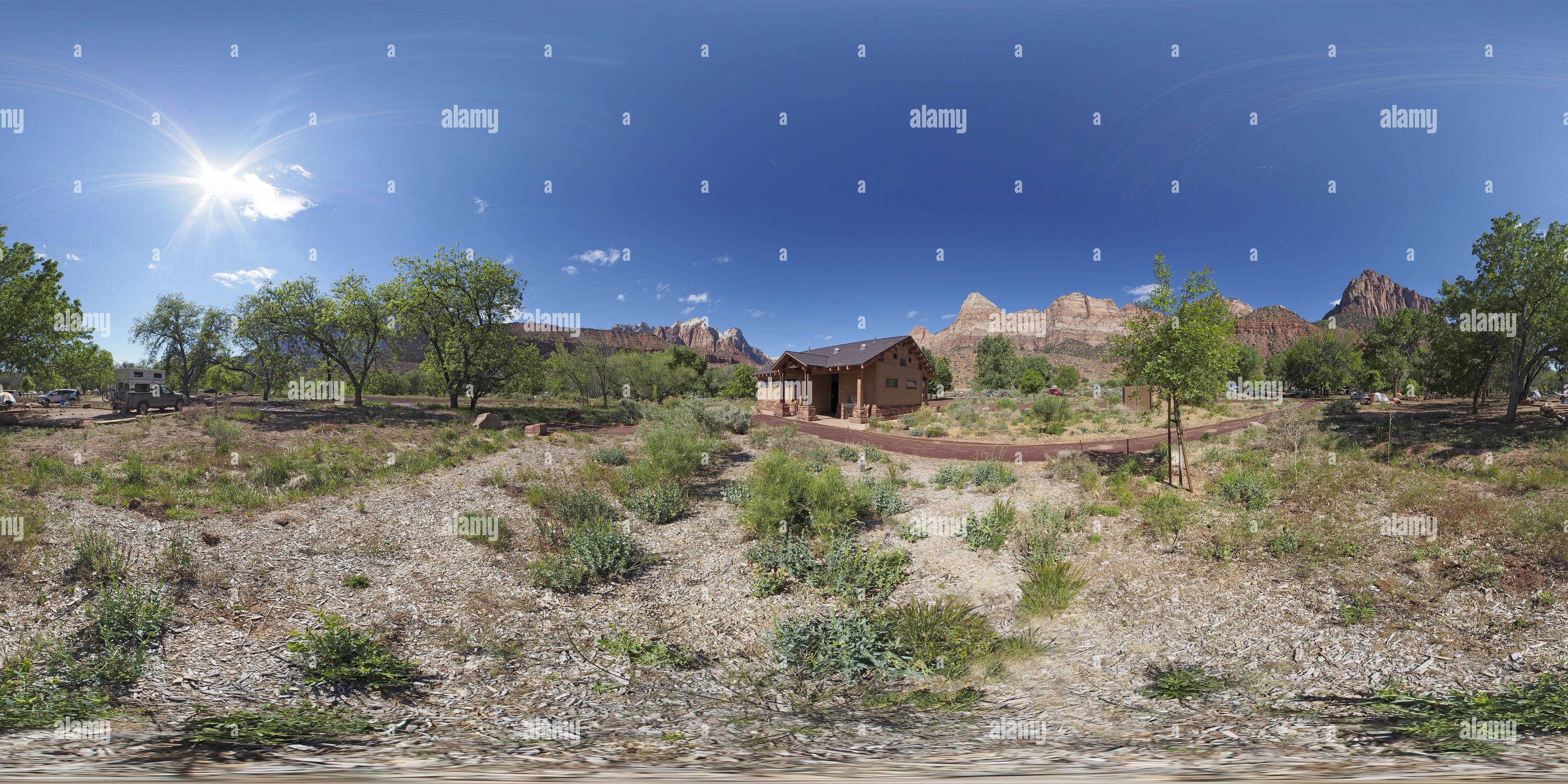 360° view of Watchman Campground in Zion Canyon - Alamy