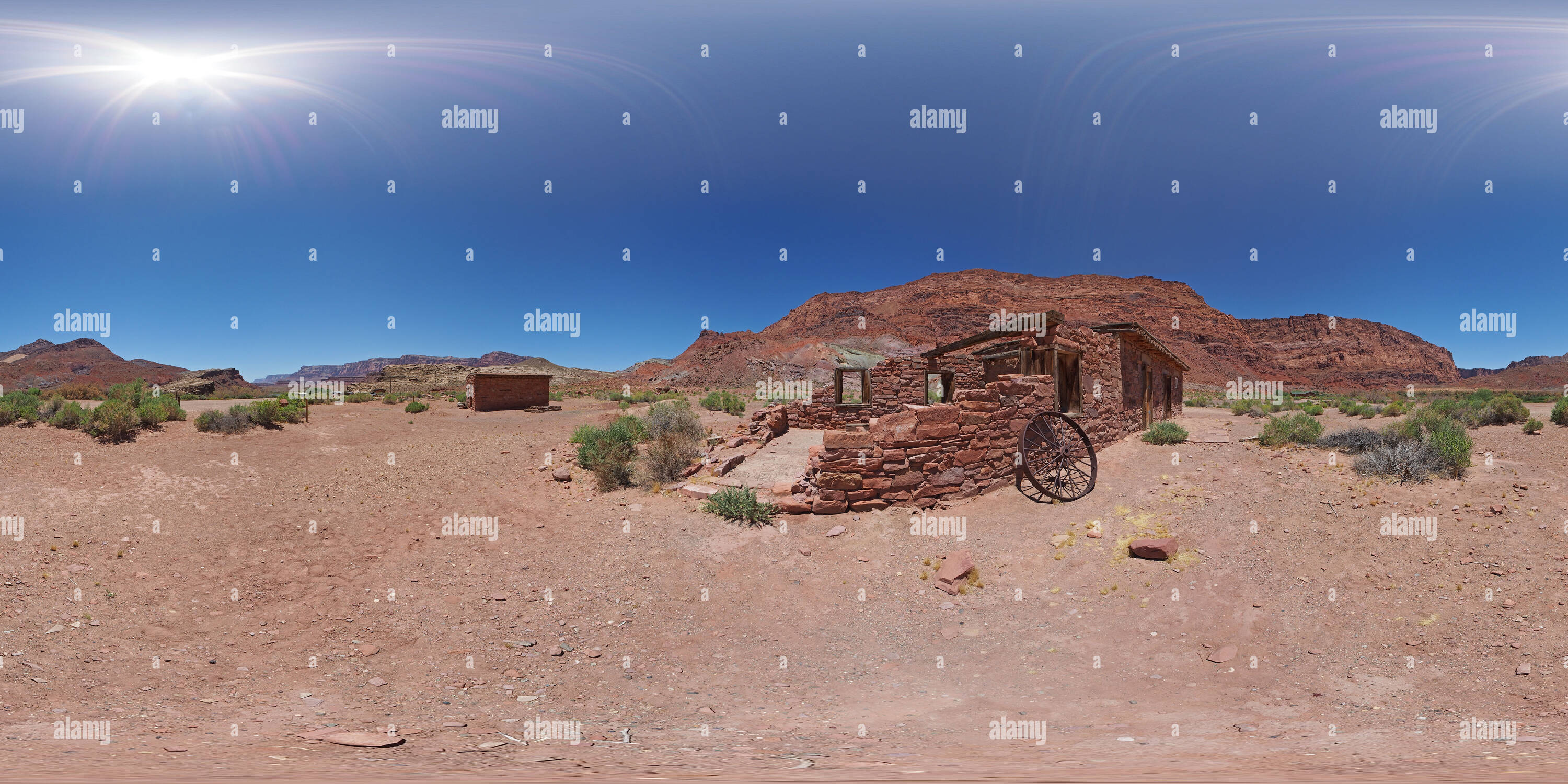 360° view of The old Mormon Fort at Lees Ferry - Alamy