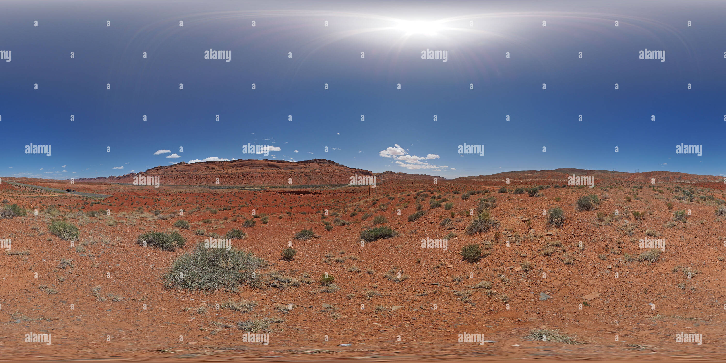 360° view of The west side of Comb Ridge is abrupt and red - Alamy