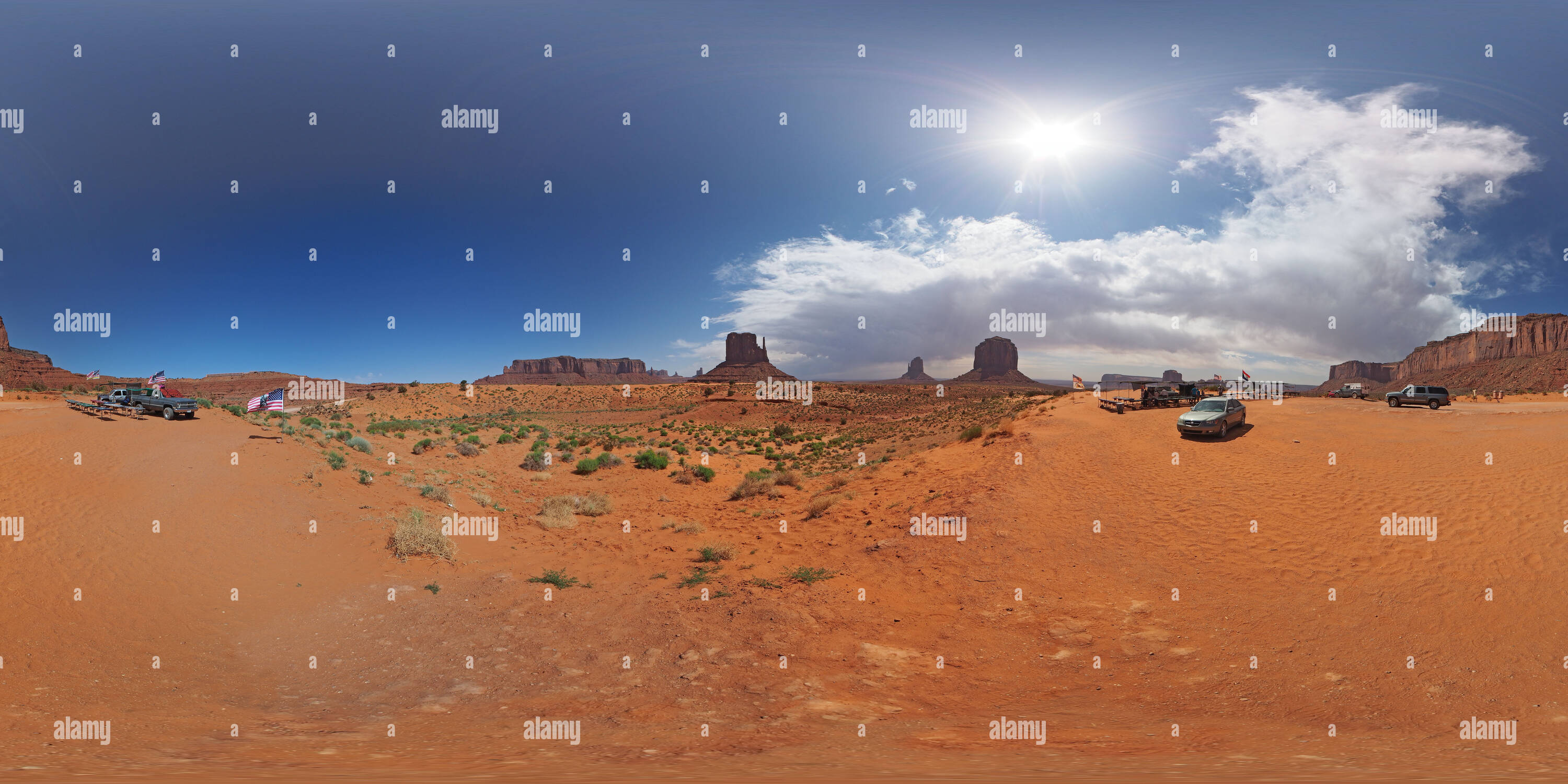 360° view of Mittens view in Monument Valley - Alamy