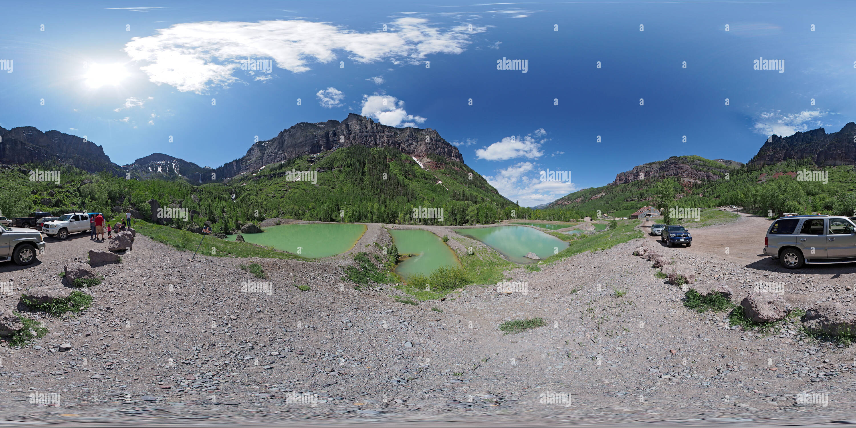 360° view of Pandora Mine and Bridal Veil Falls at the foot of Black ...