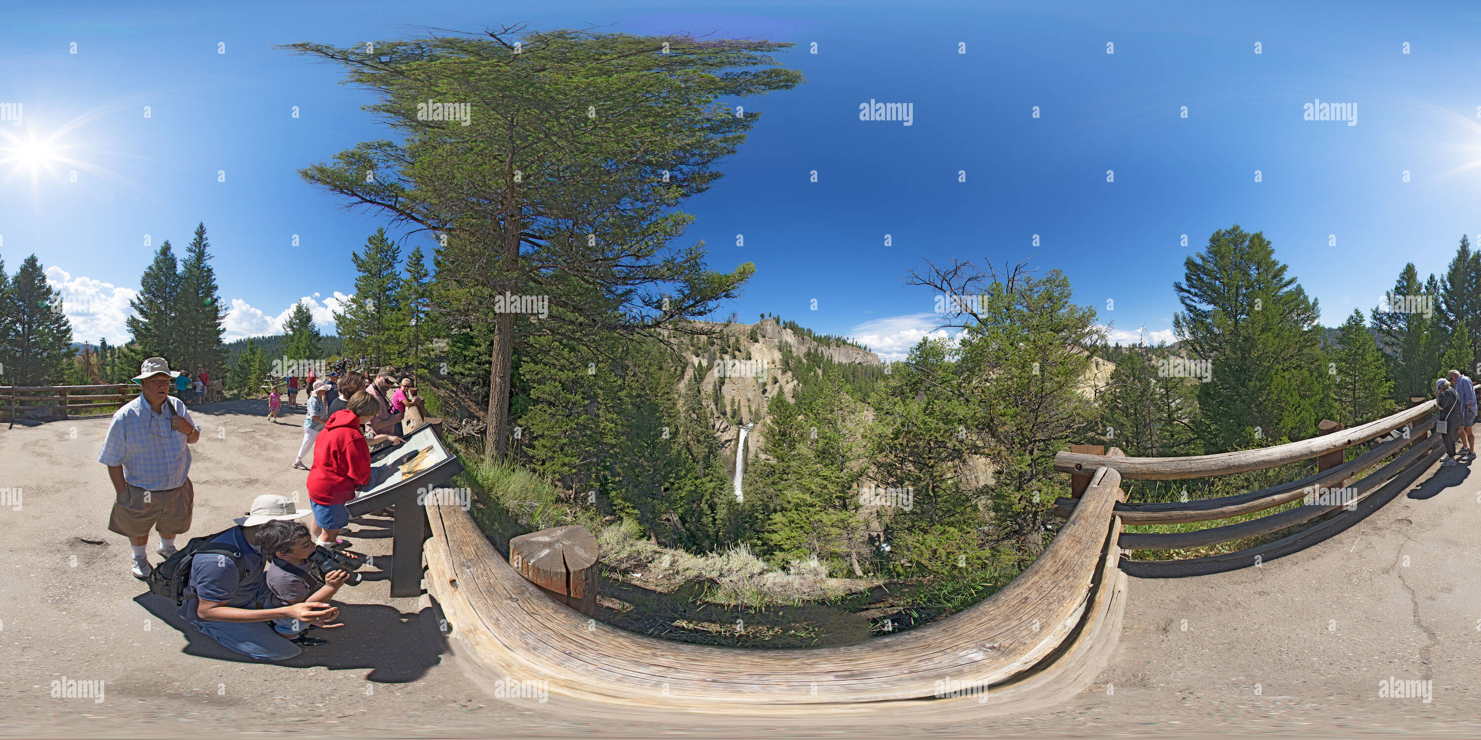 360° view of Tower Falls overlook - Alamy