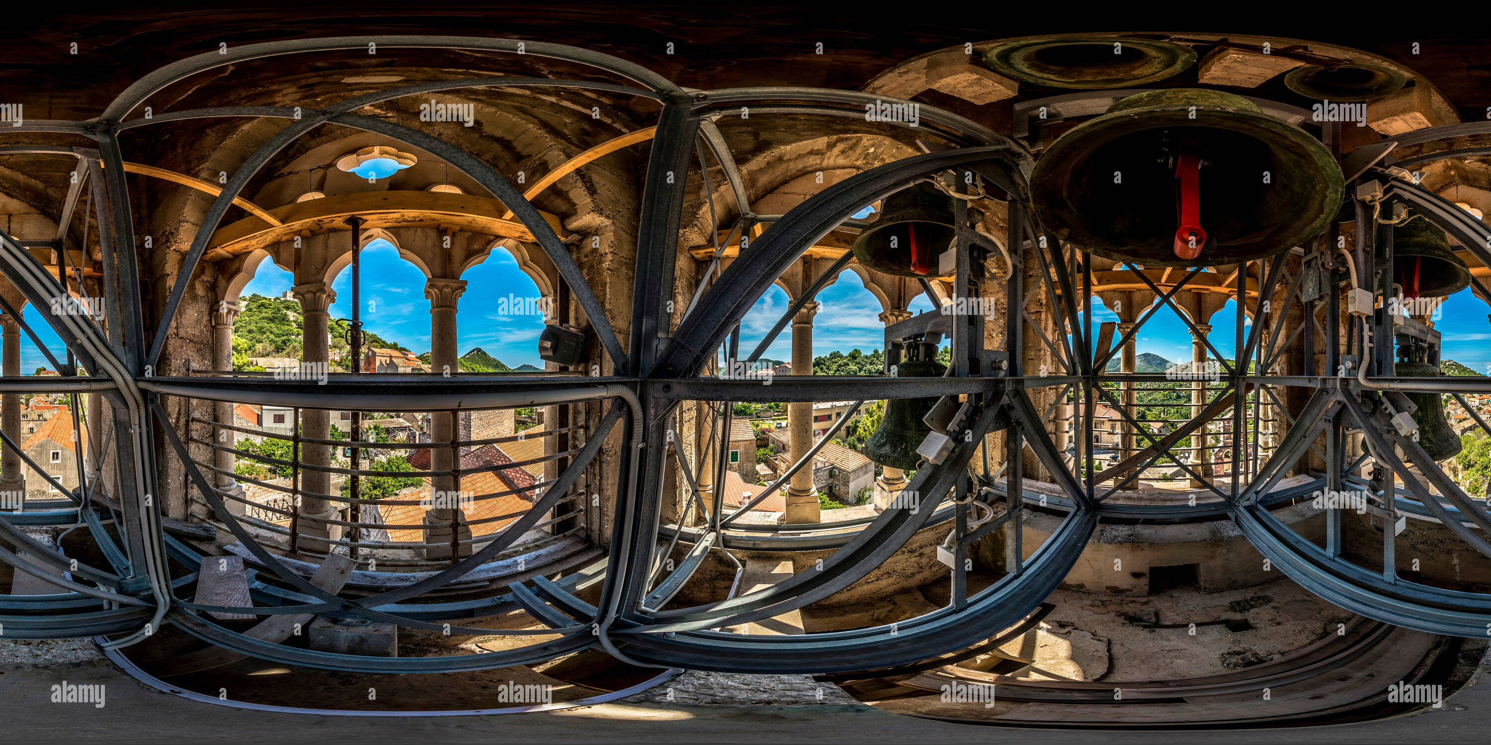 360° view of The bells of Saints Cosmas and Damian church - Alamy