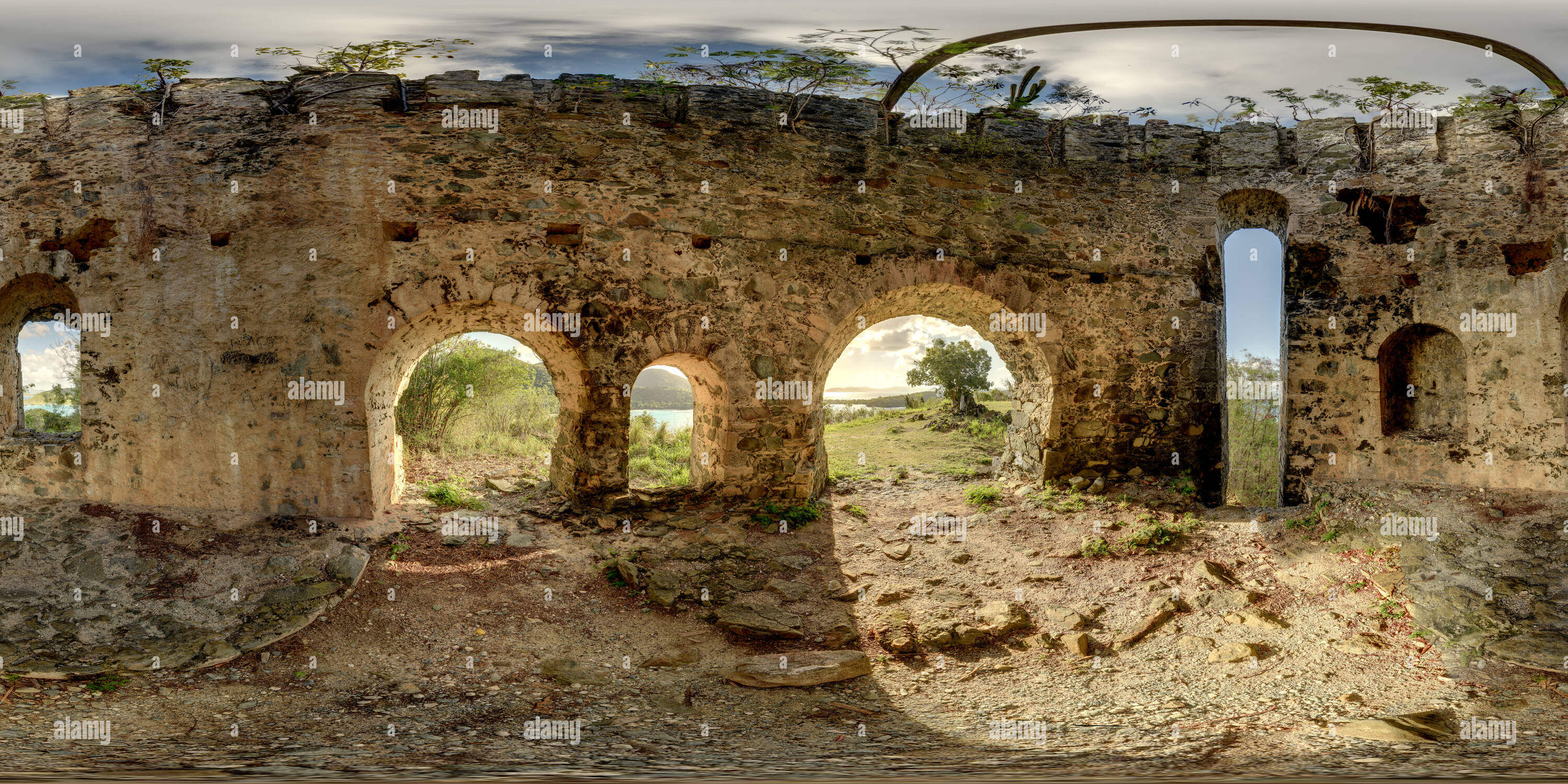 360° view of Peace Hill Windmill Ruins - Alamy