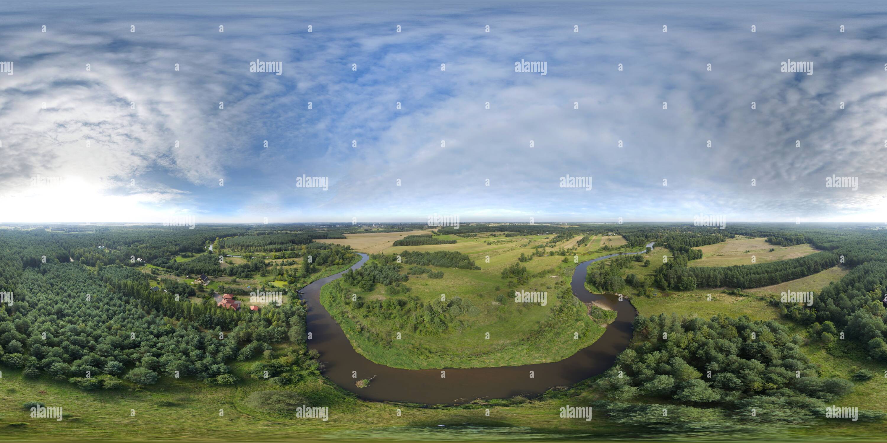 360° view of Radomka River aerial panorama - Alamy