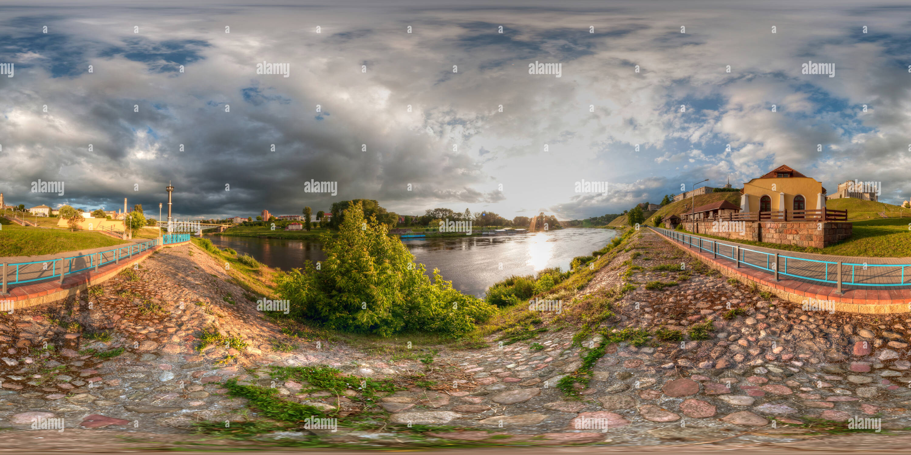 360° view of levee river Neman - Alamy