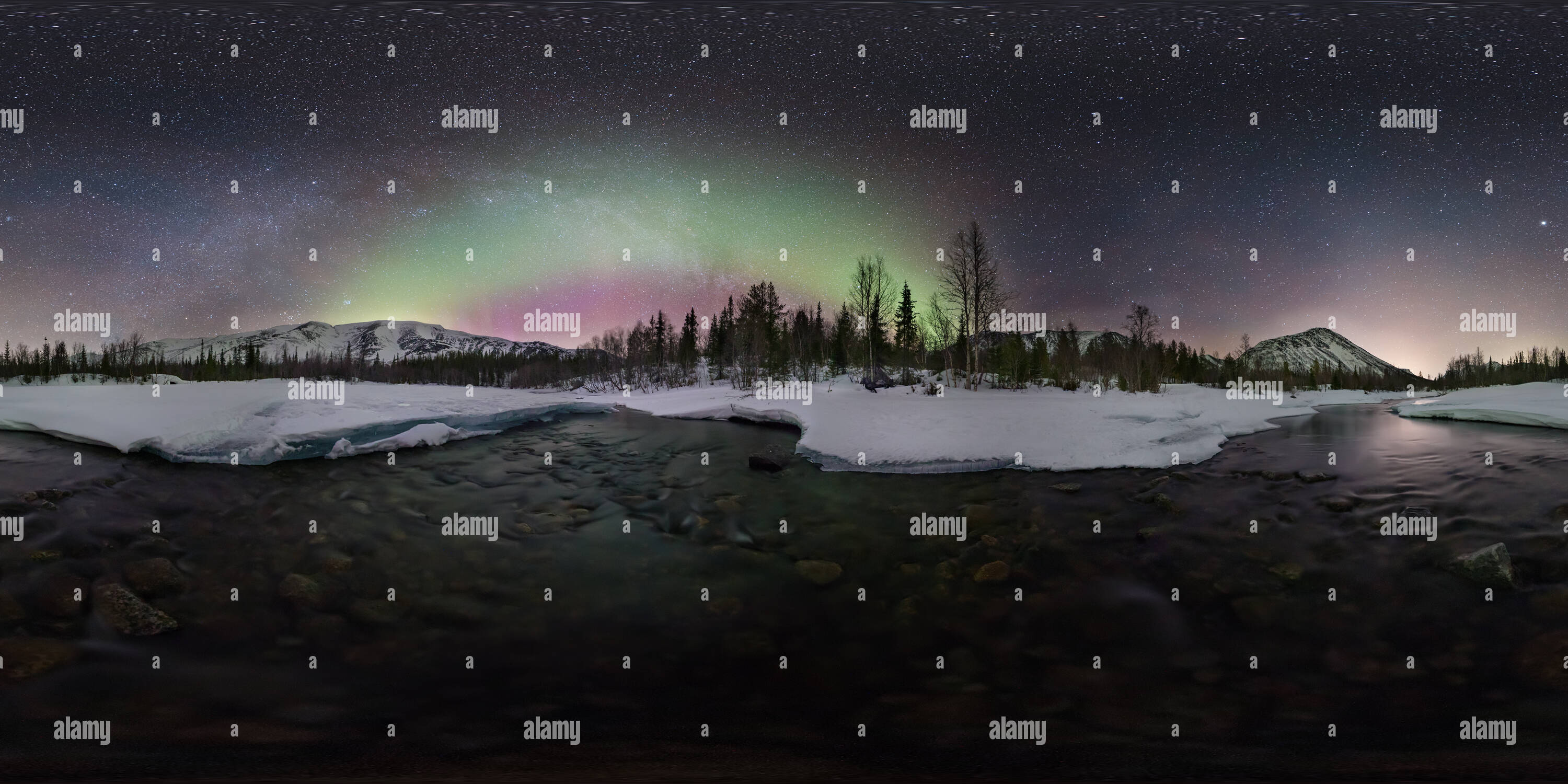 360° view of Stars over the Khibiny - Alamy