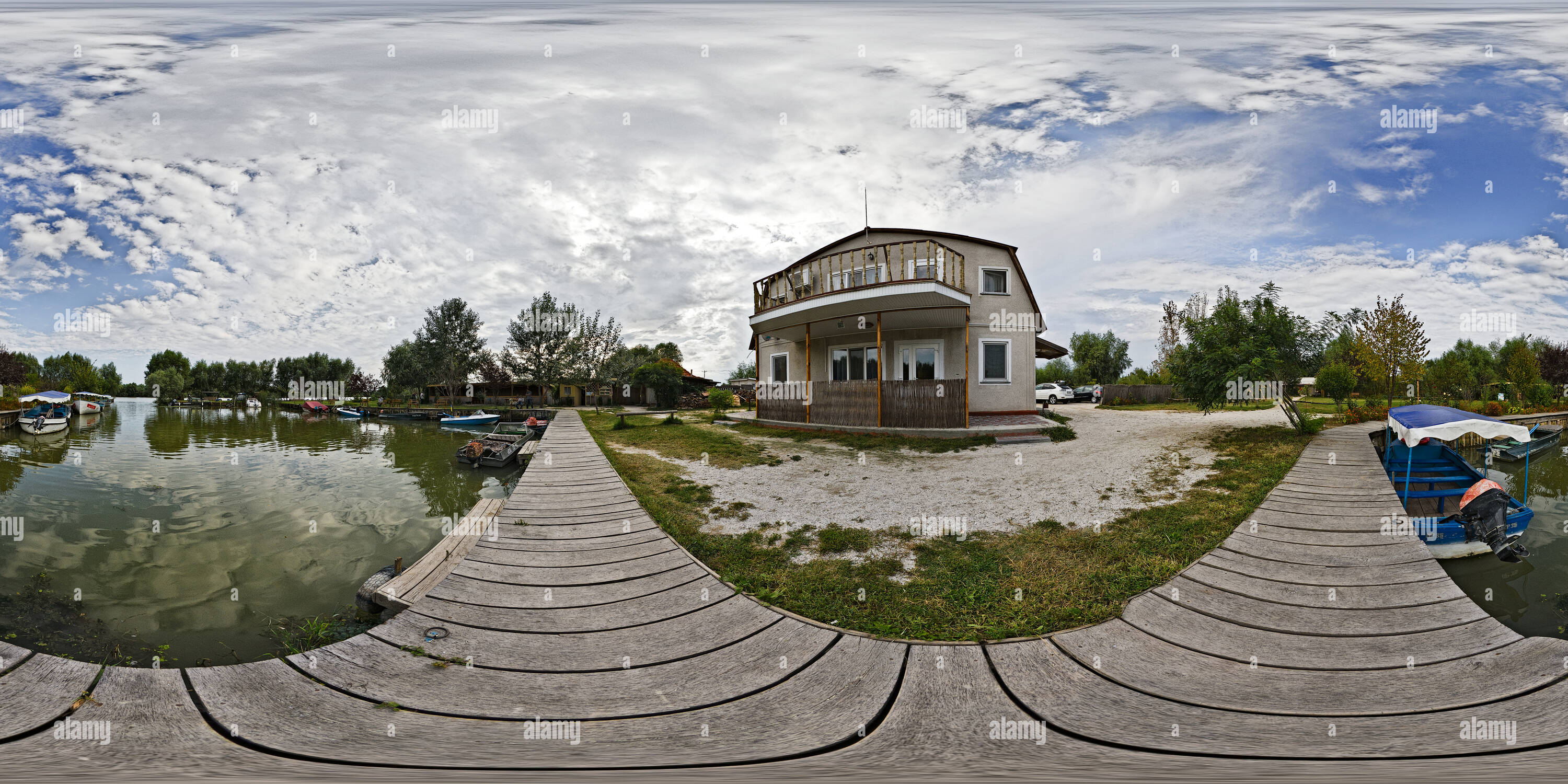 360° view of Small river port - Alamy