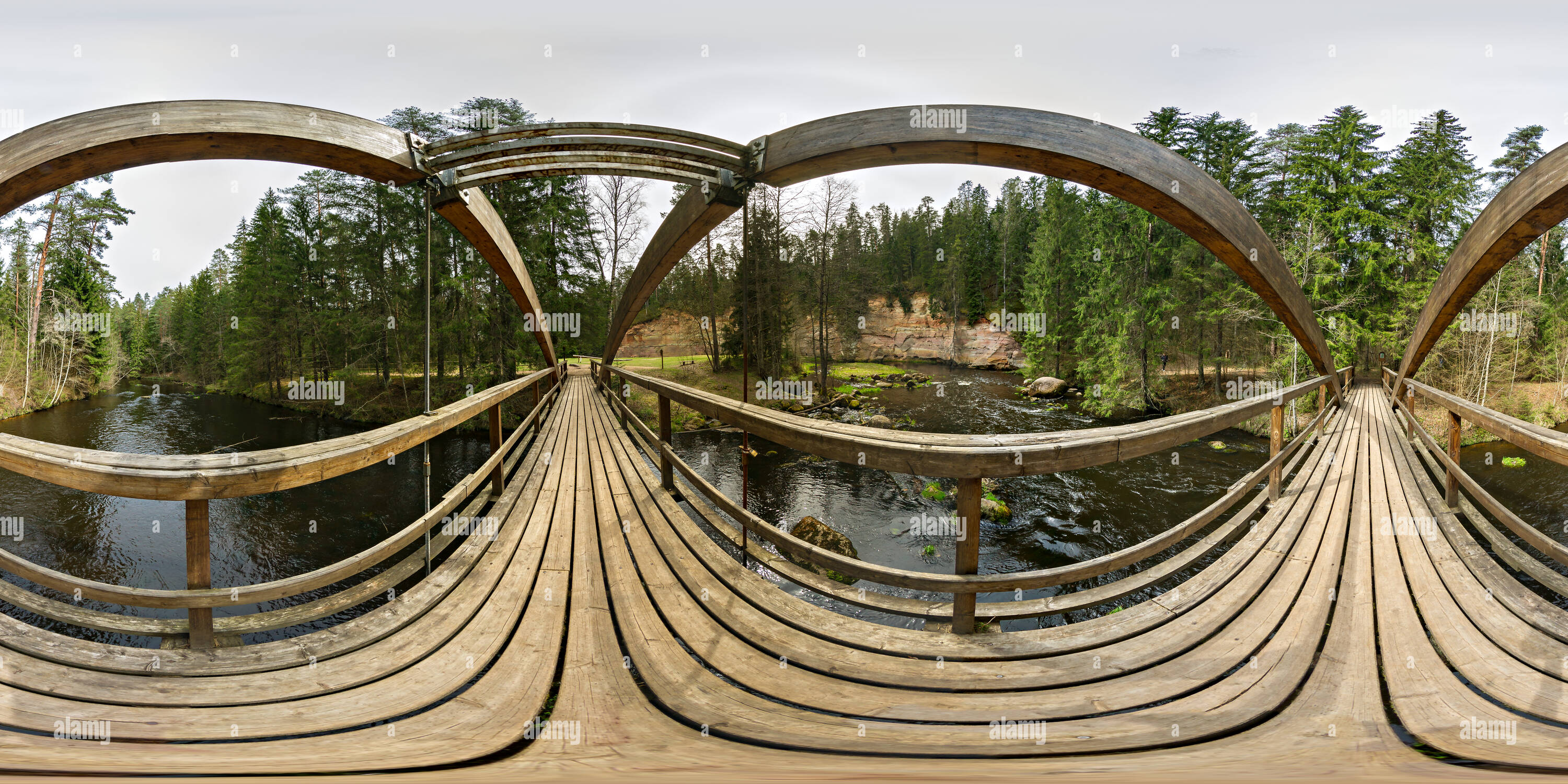 360° view of Suur Taevaskoja. Arch bridge - Alamy