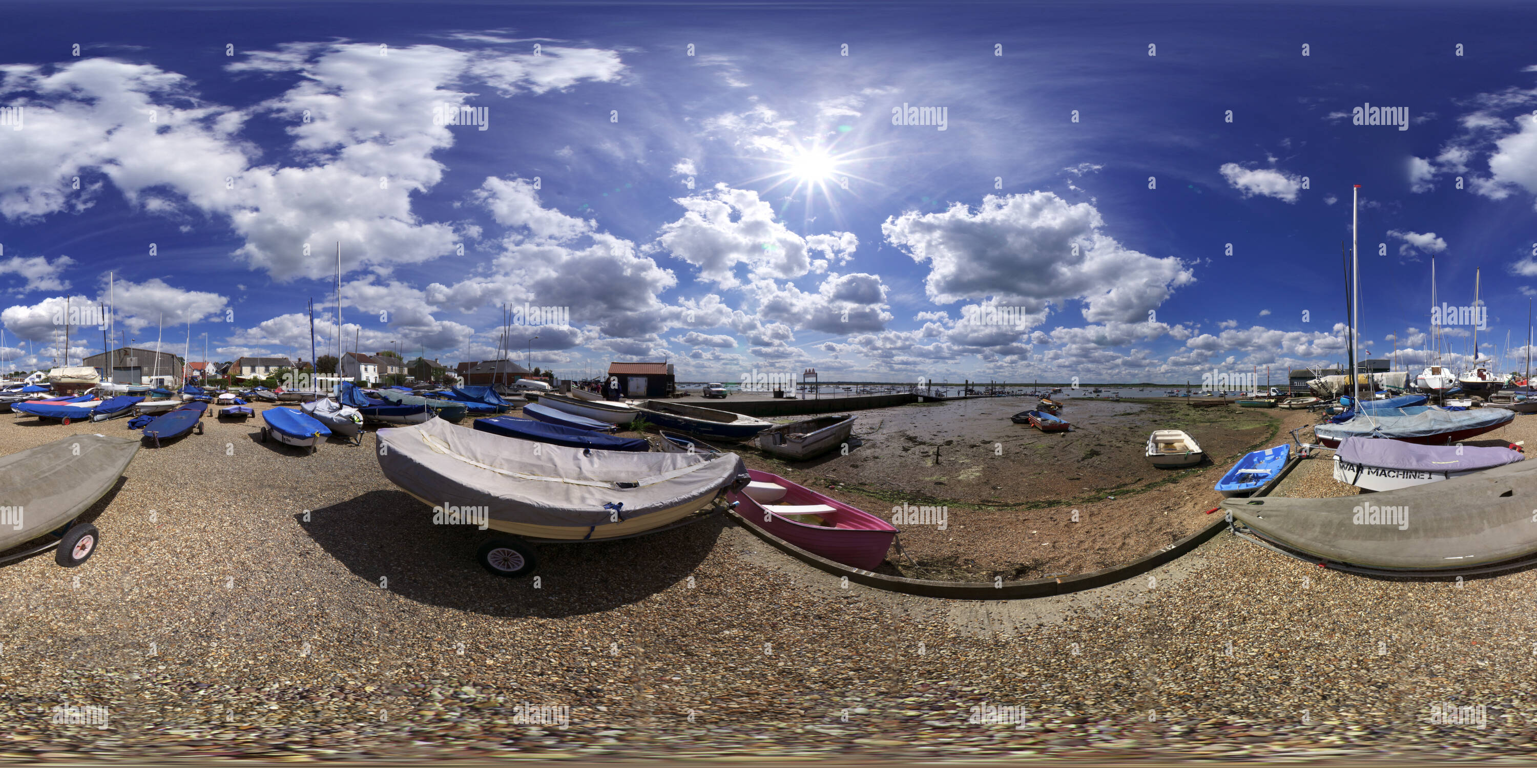 360° view of Mersea Island - Boats at the Marina - Alamy