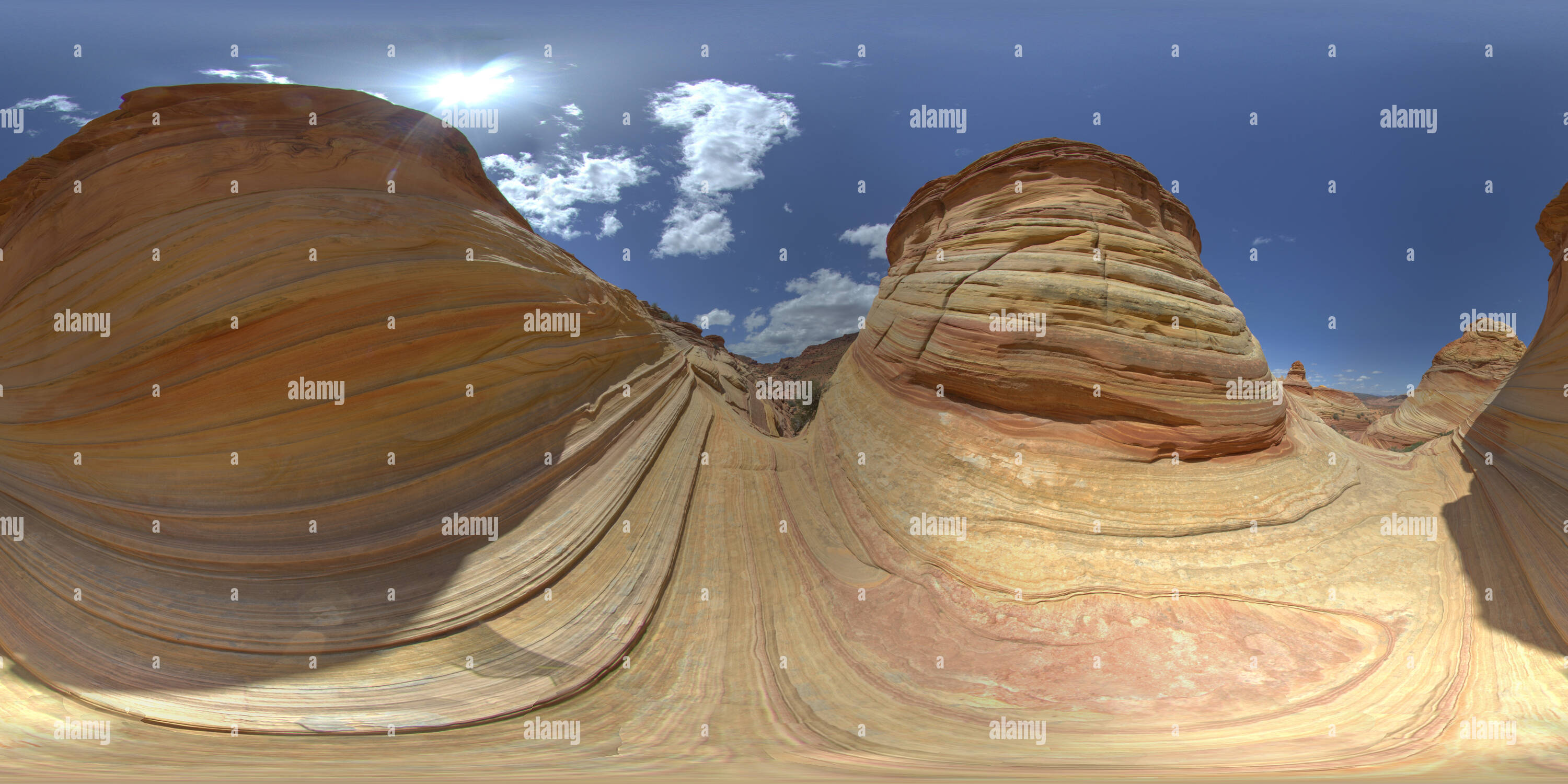 360° view of The WAVE sandstone rock formation - Alamy