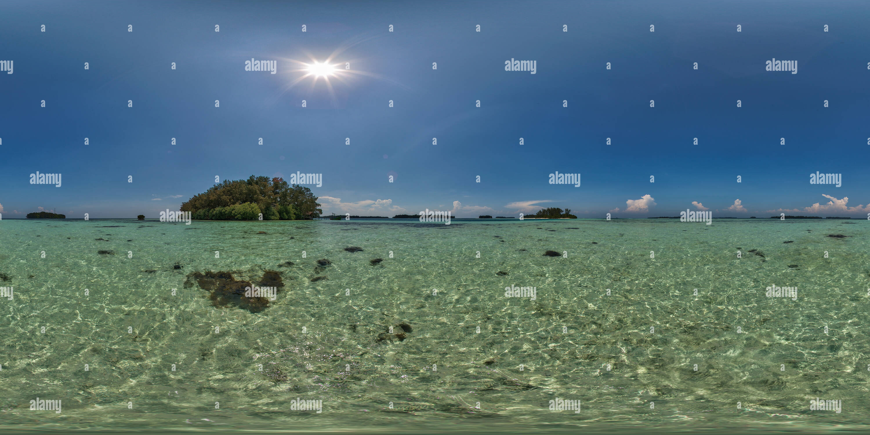 360° view of Tiger Island - View from the Sea - Alamy