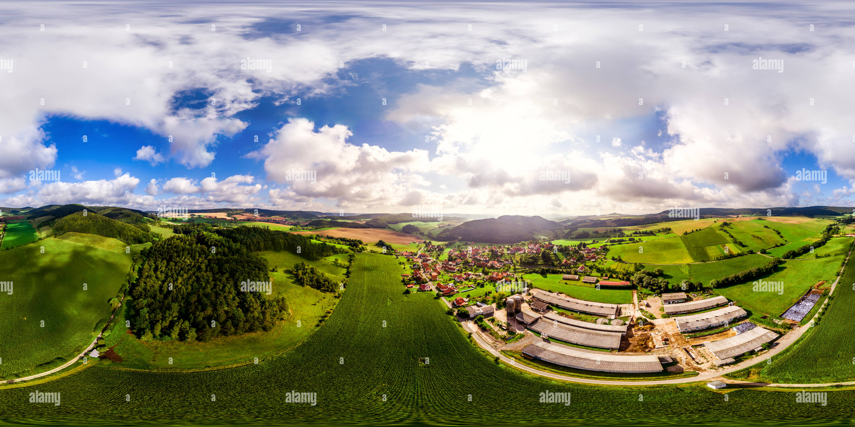 360° view of Wiesenfeld - 1 - aerial view - Alamy