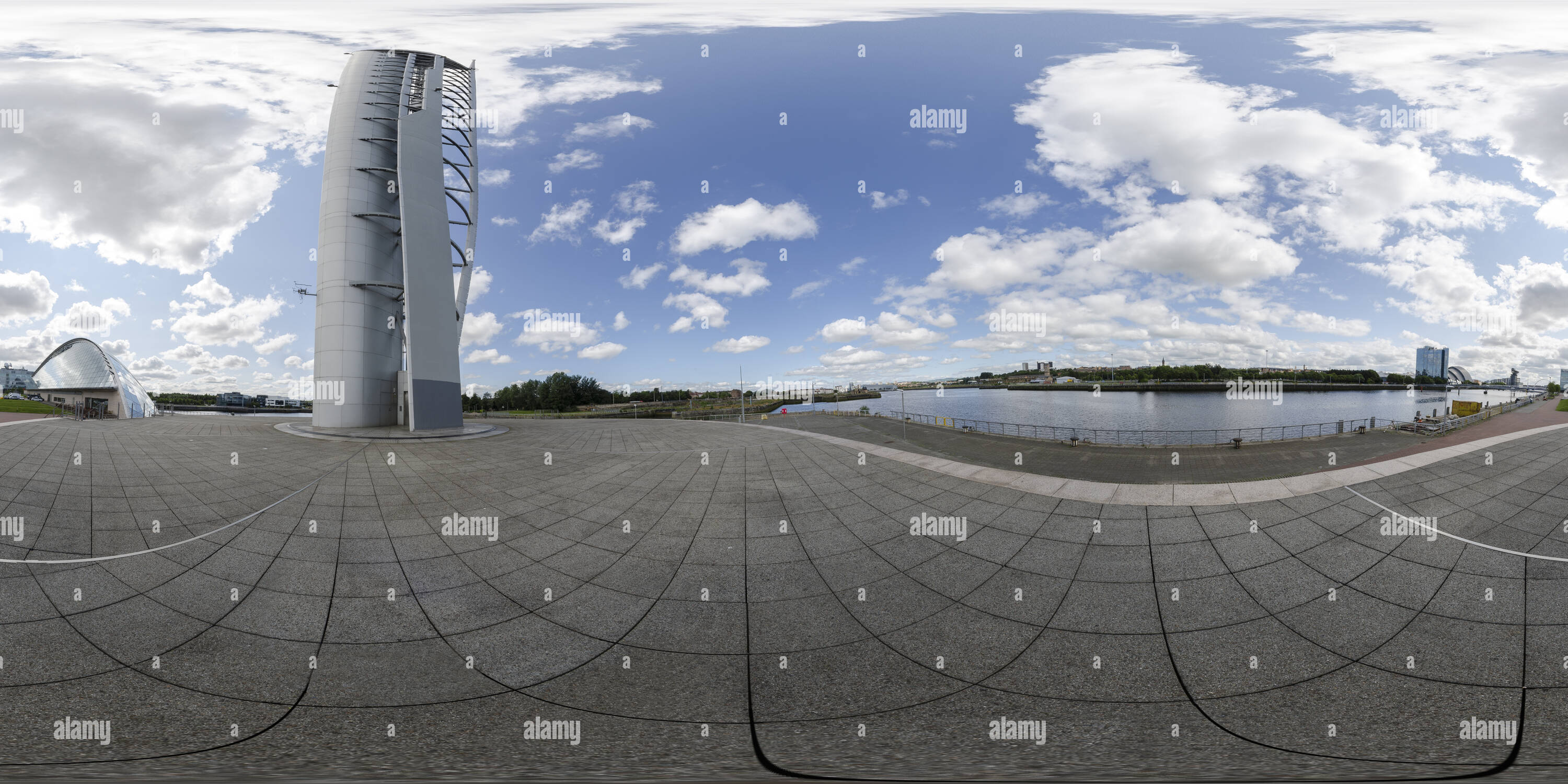 360° view of Science Center with Glasgow Tower - Alamy