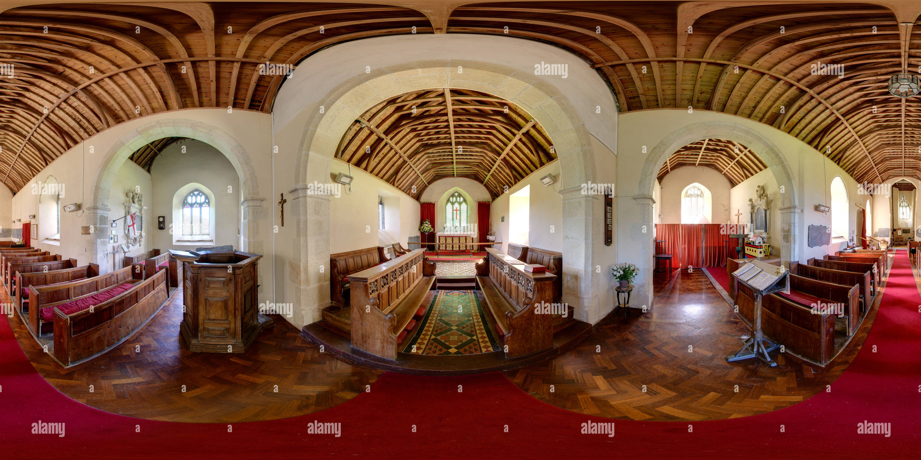 360° view of St Ervan Church, Cornwall - Alamy