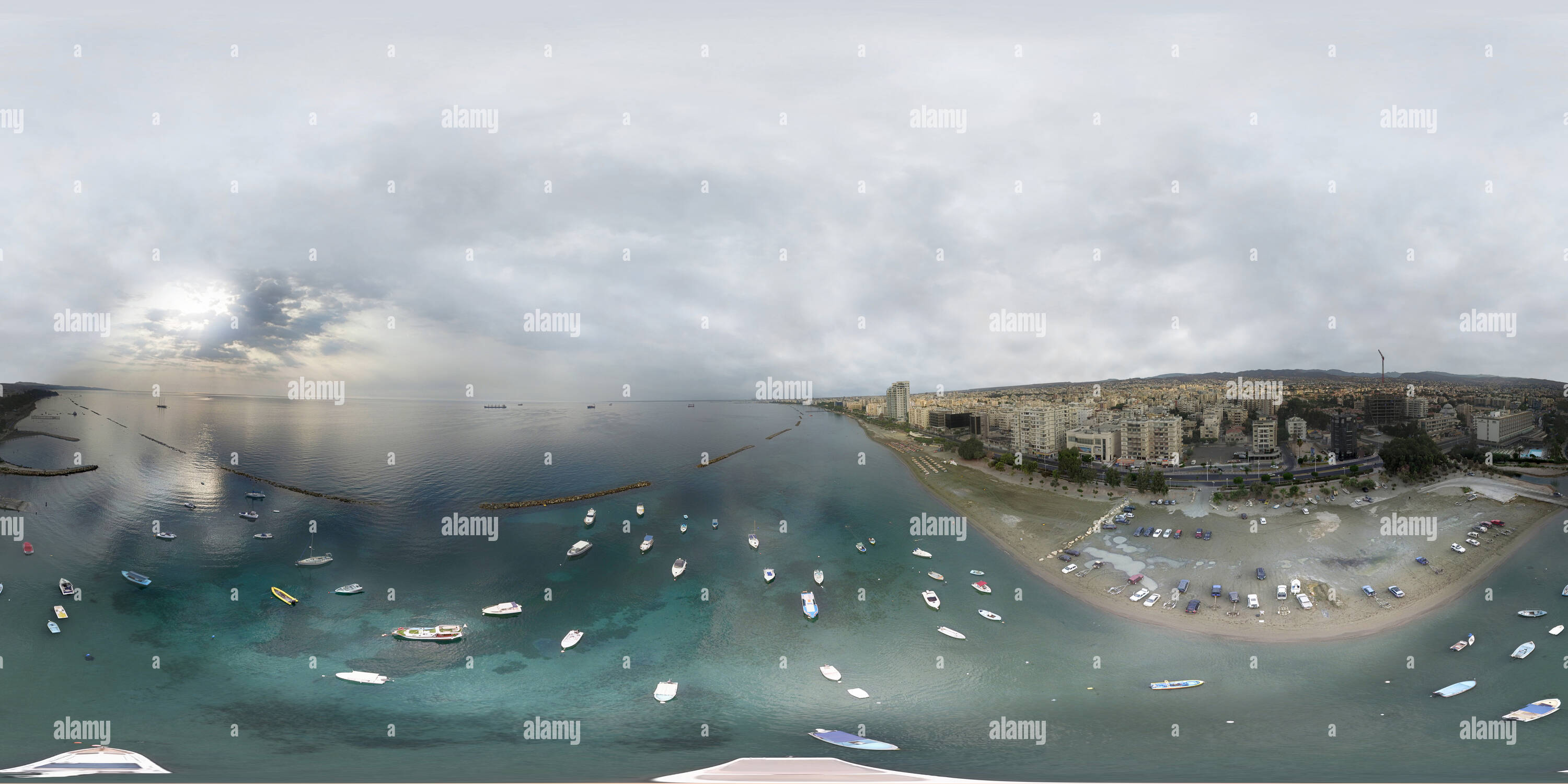 Boats cyprus sea clouds island drone danny hi-res stock photography and ...