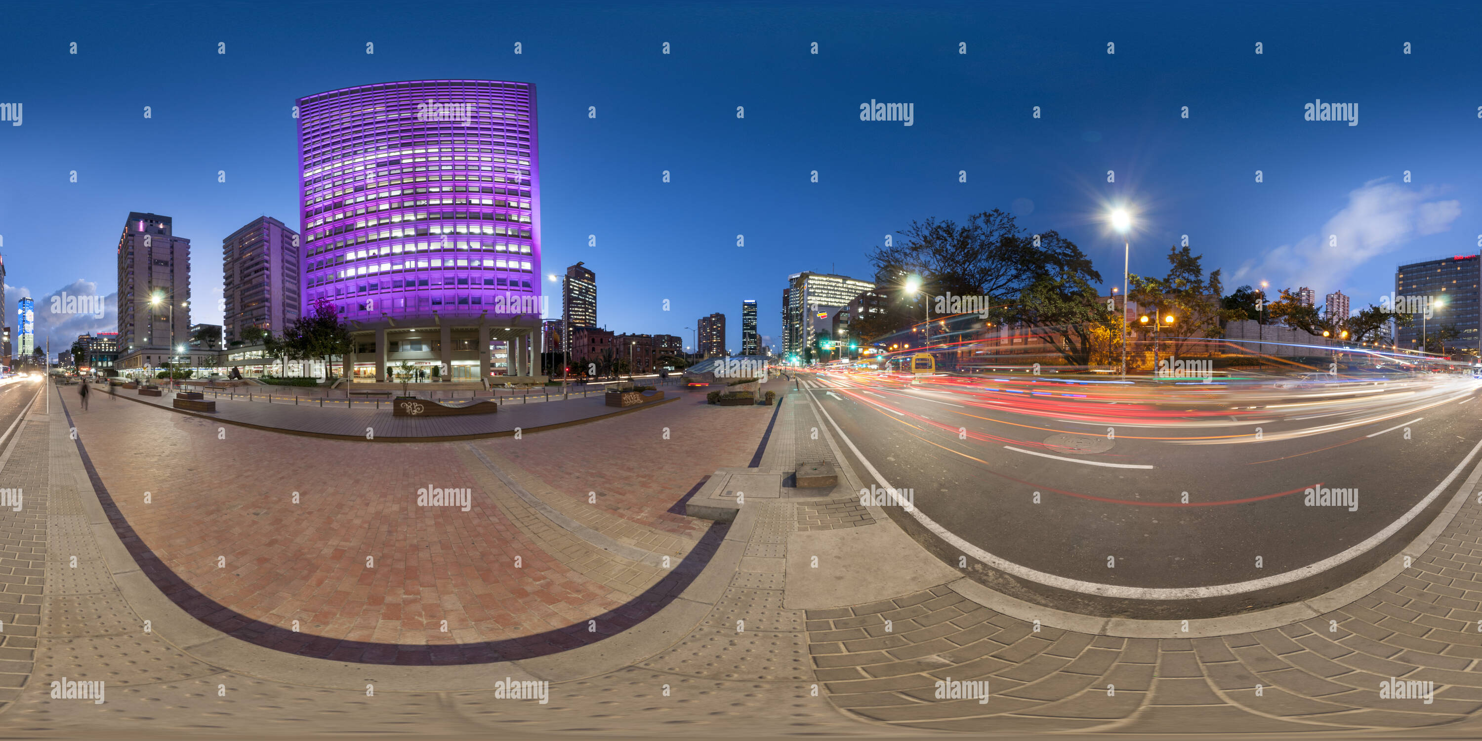 360° view of Sunset at the International Center of Bogotá - Alamy