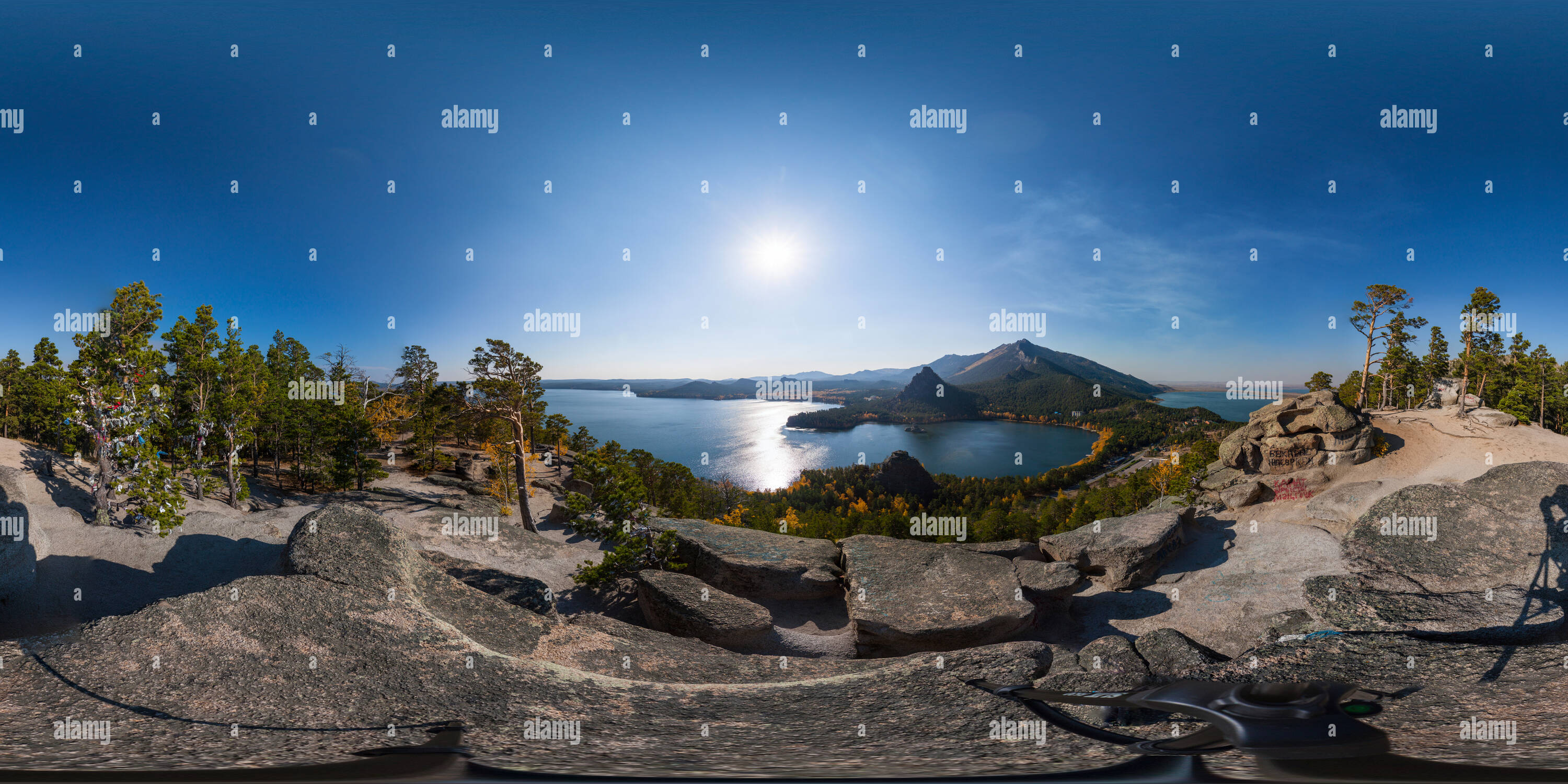 360° view of Burabay. View from the rocks Bolektau - Alamy