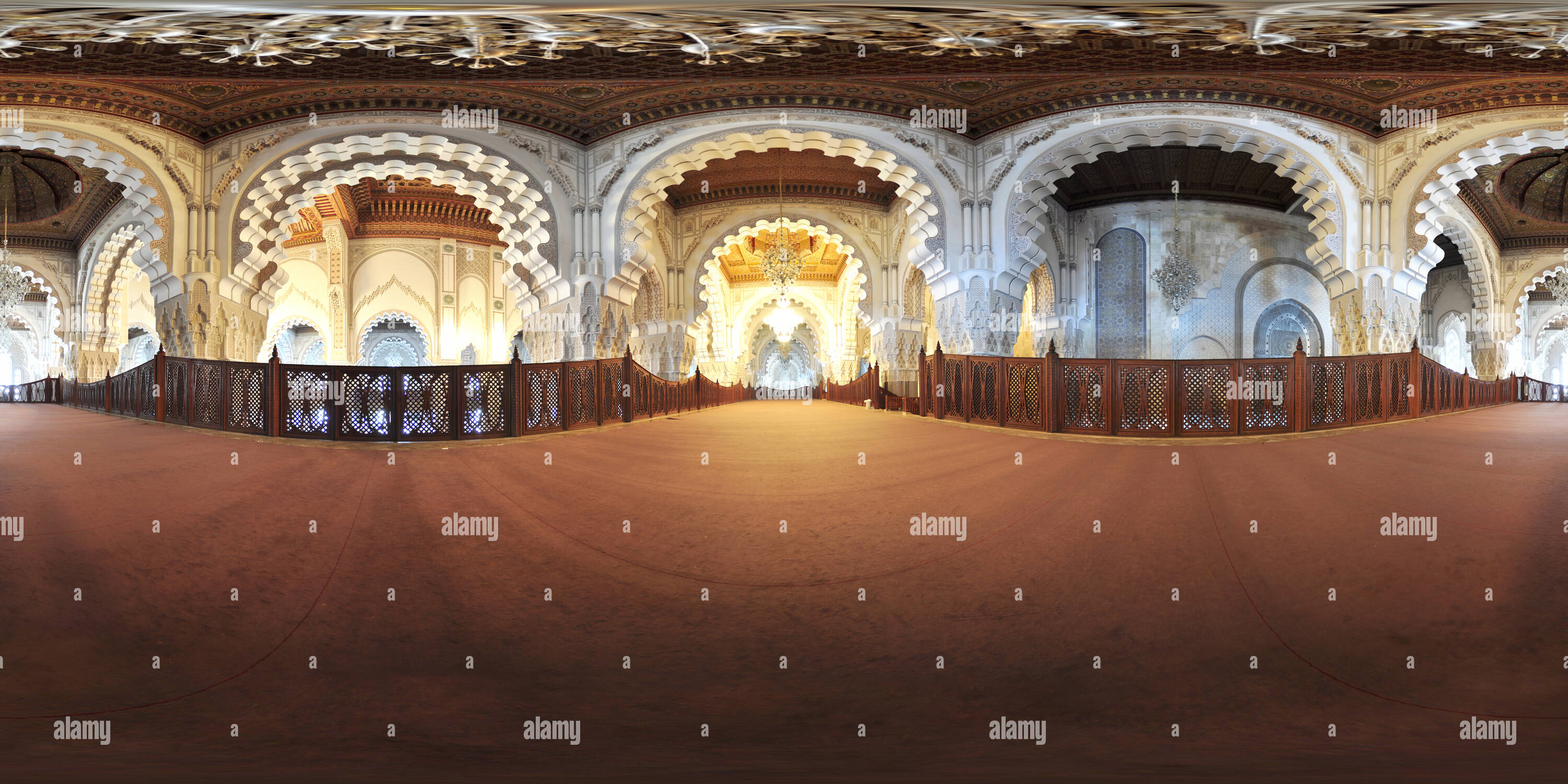 360° view of The Hassan II Mosque Interior overview 10 - Morocco - Alamy
