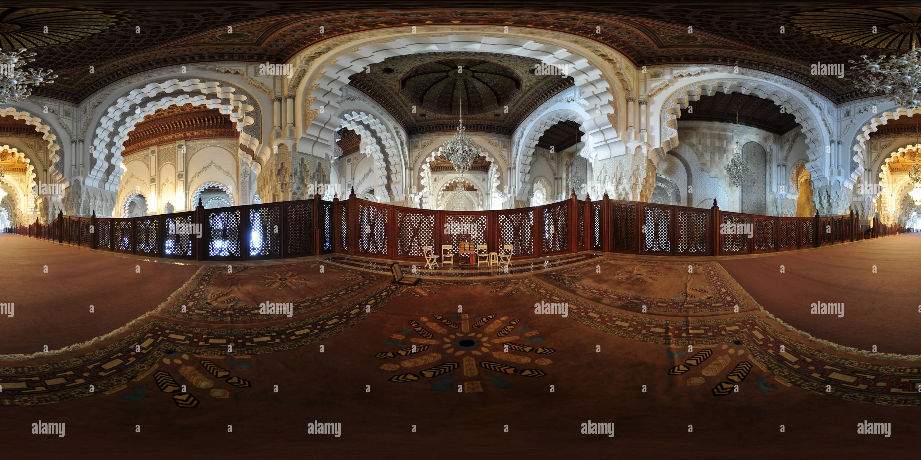 360° view of The Hassan II Mosque Interior overview 11 - Morocco - Alamy