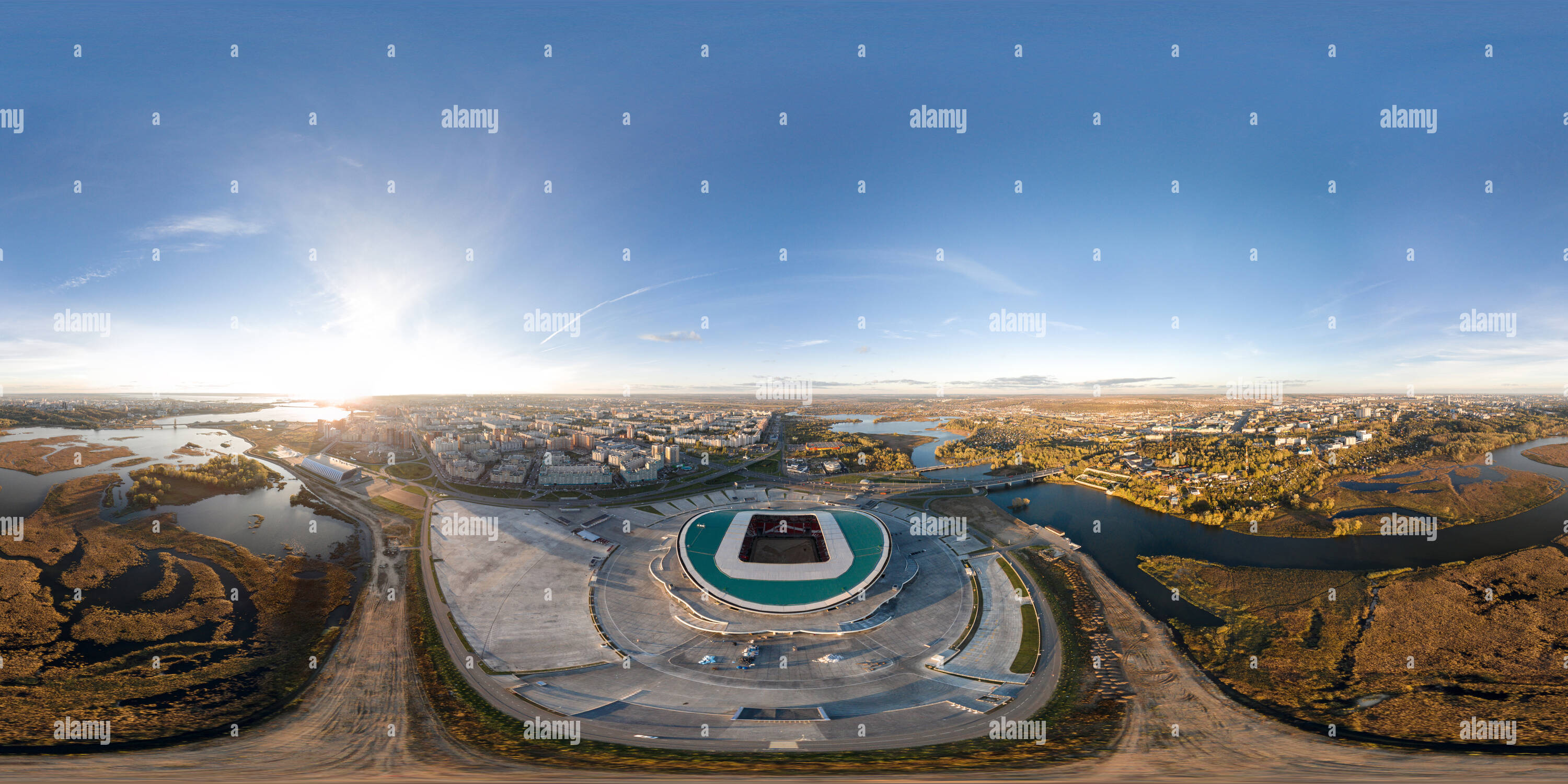 360° view of Kazan Arena stadium, aerial view - Alamy