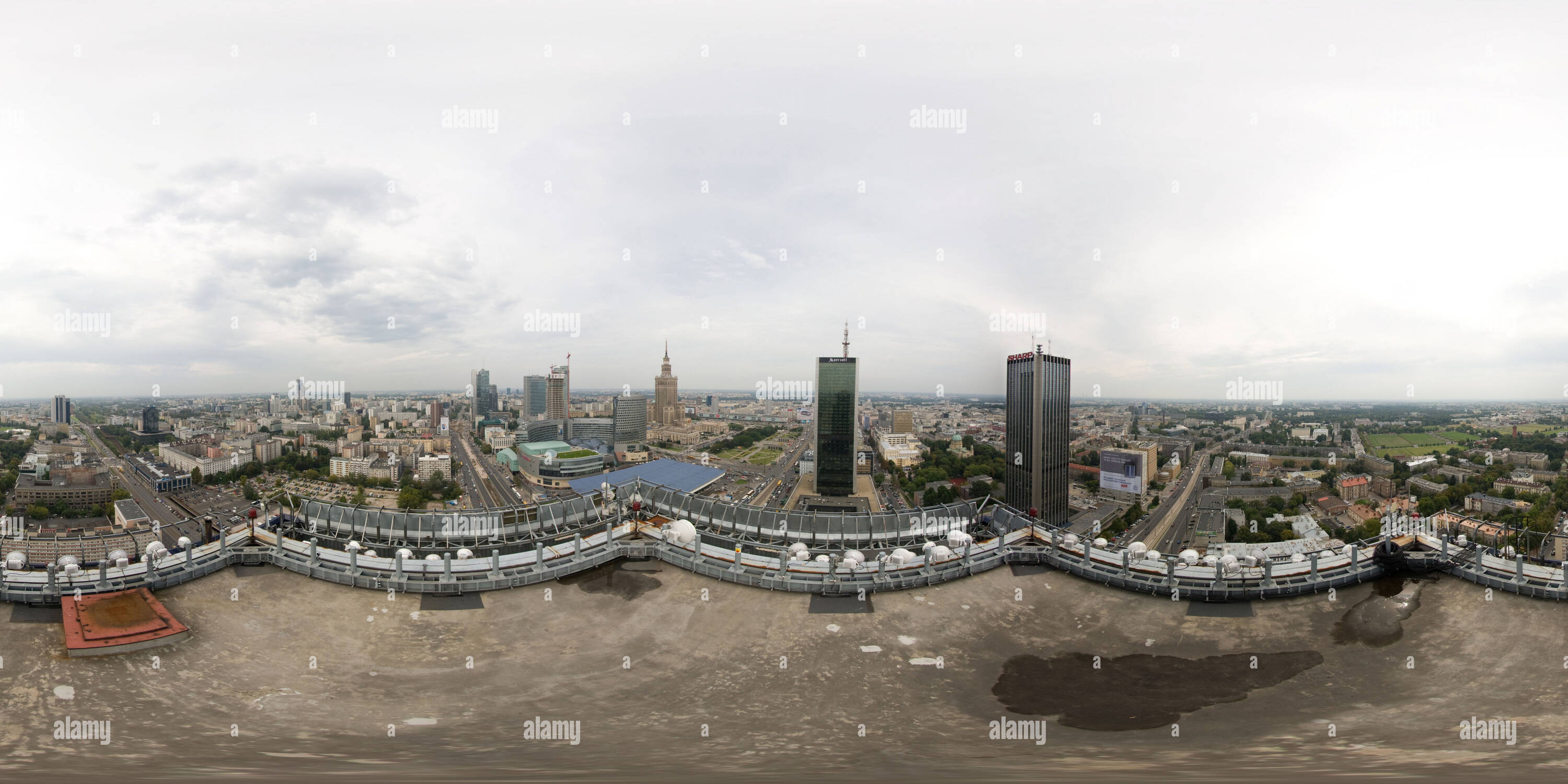 360° view of Warsaw from Orco Tower (3224 - Alamy