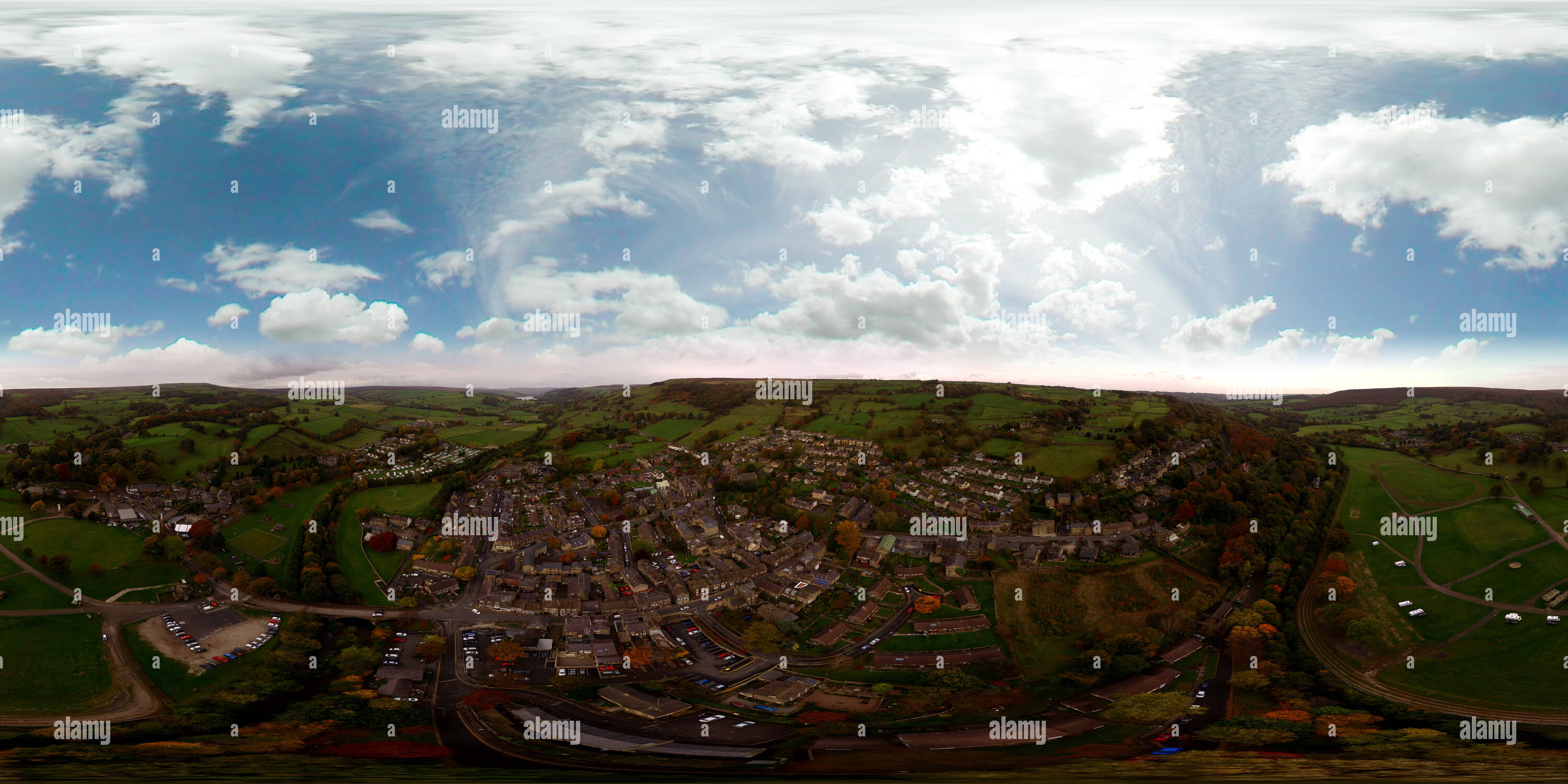 360° view of Pateley Bridge - North Yorkshire - Aerial 360 - Alamy
