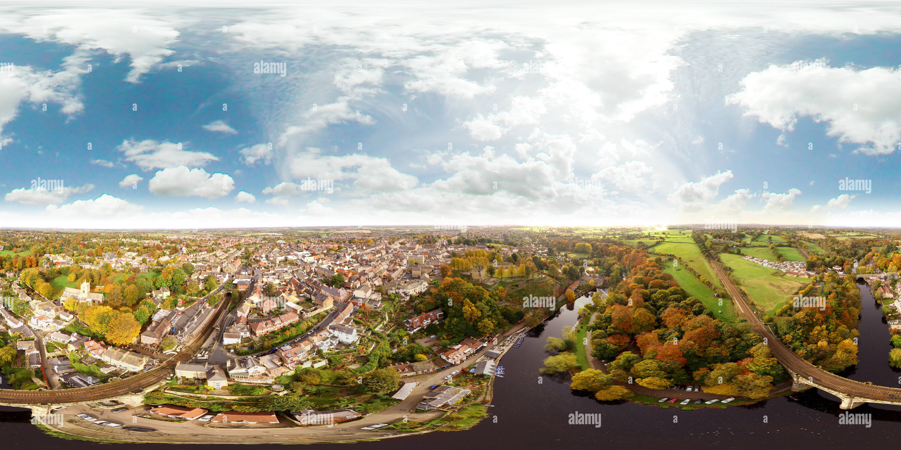 360° view of Knaresborough Aerial 360 Pano - Alamy