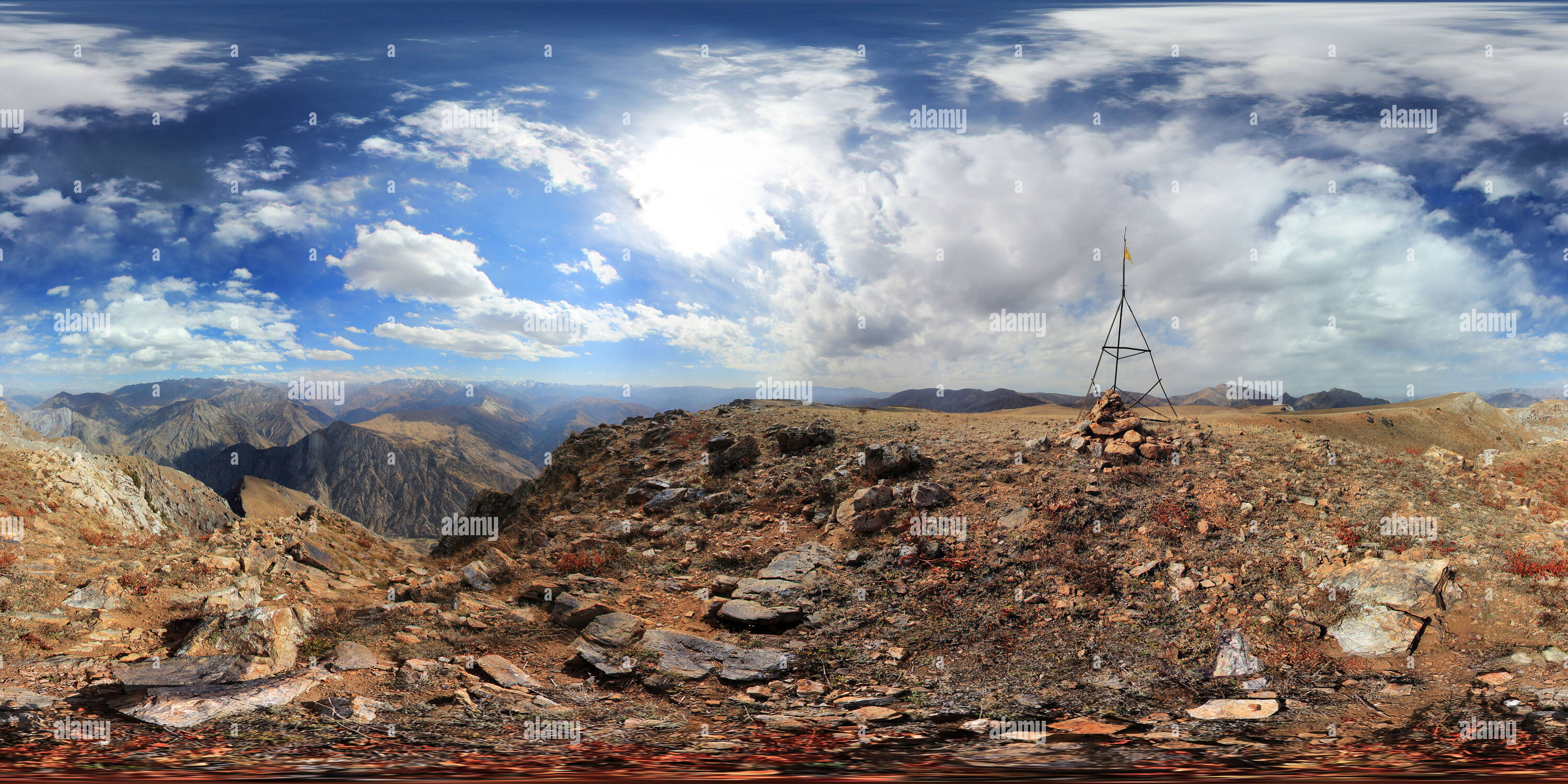 360° view of From the top of the plateau Pulatkhan overlooking the ...