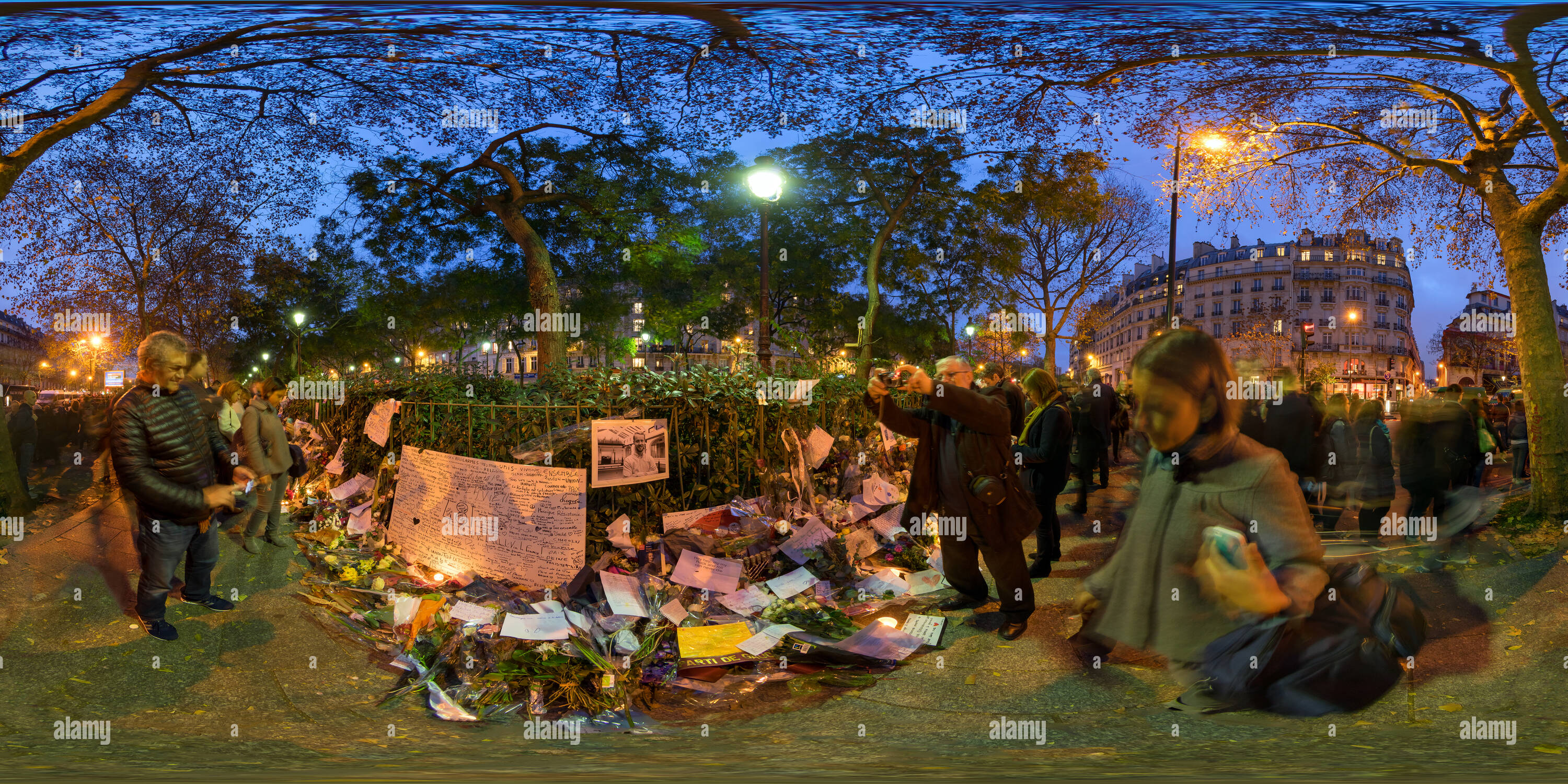 360° view of The Bataclan theatre, Paris. After the terror attack ...