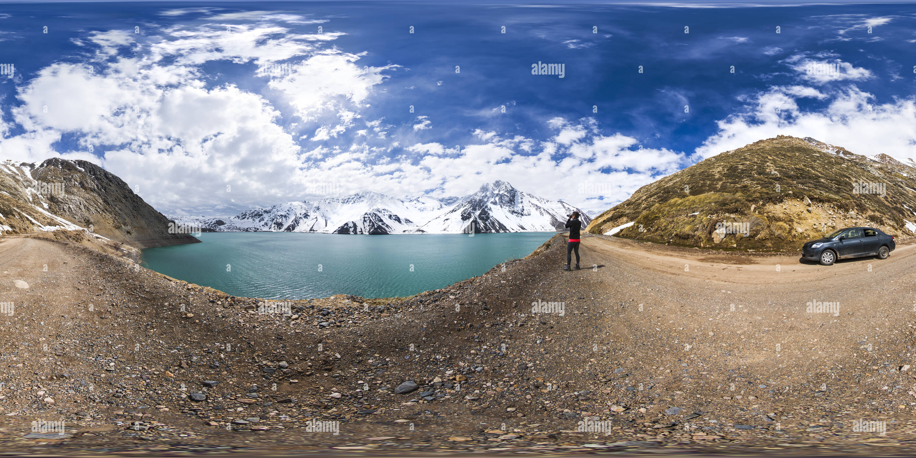 360° view of The El Yeso Reservoir - Alamy