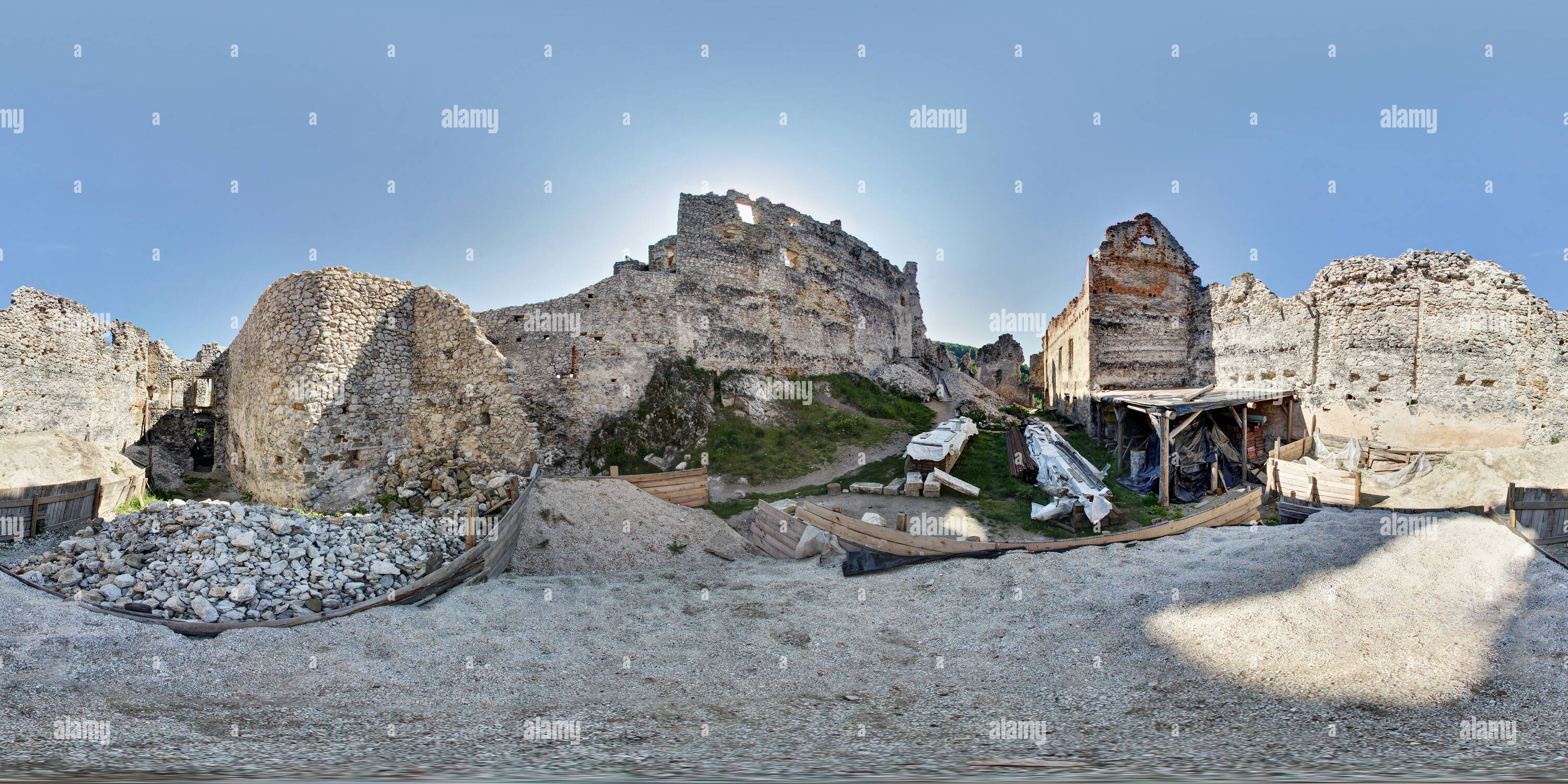 360° view of Castle Uhrovec, lower castle - Alamy