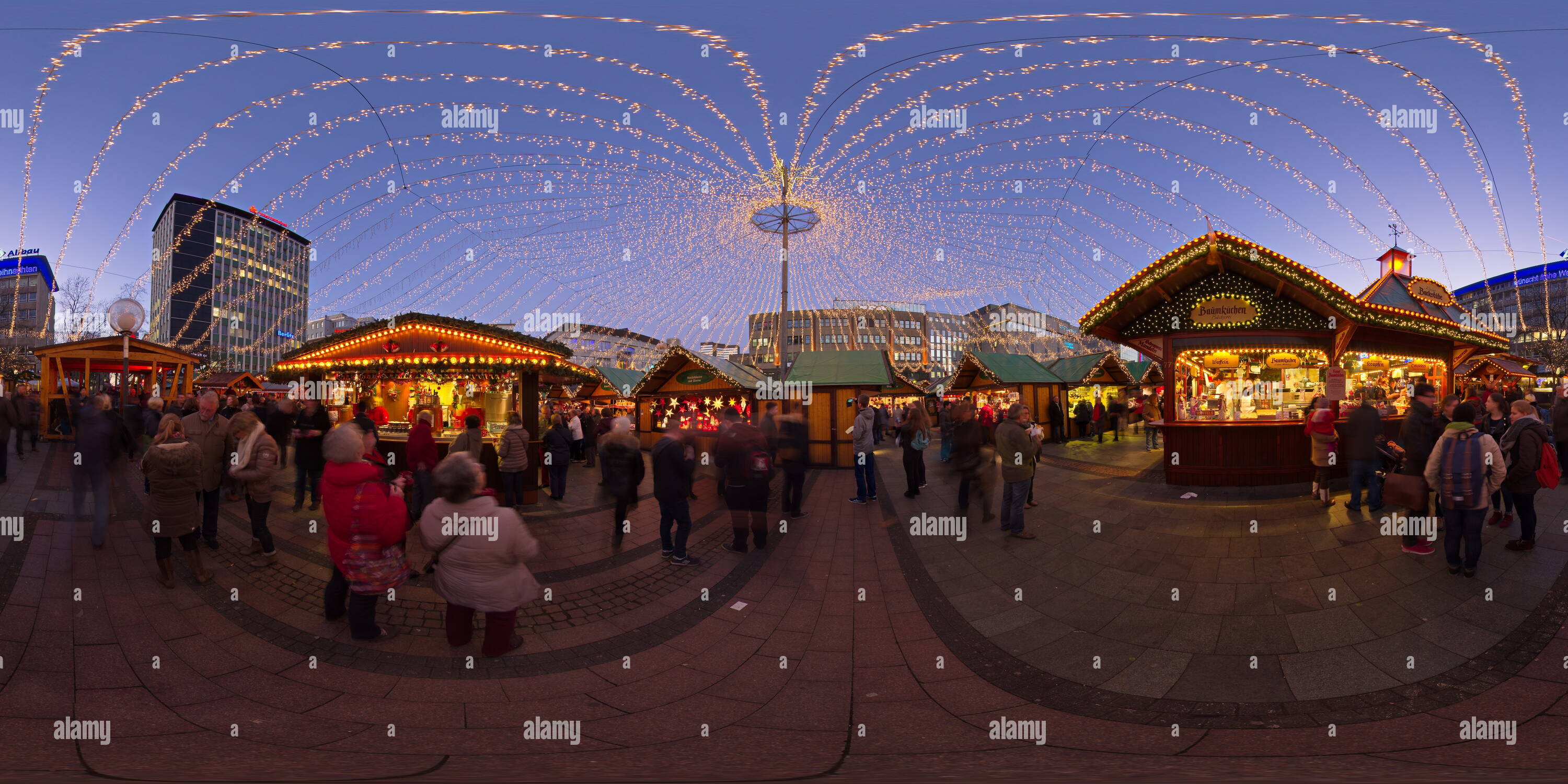 360° view of Essen Christmas fair, #1 - Alamy