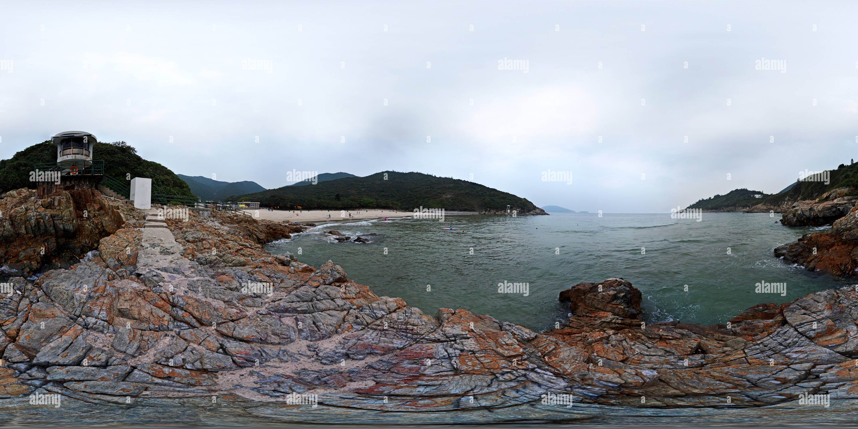 360° view of Hong Kong Island Big Wave Bay Beach - Alamy