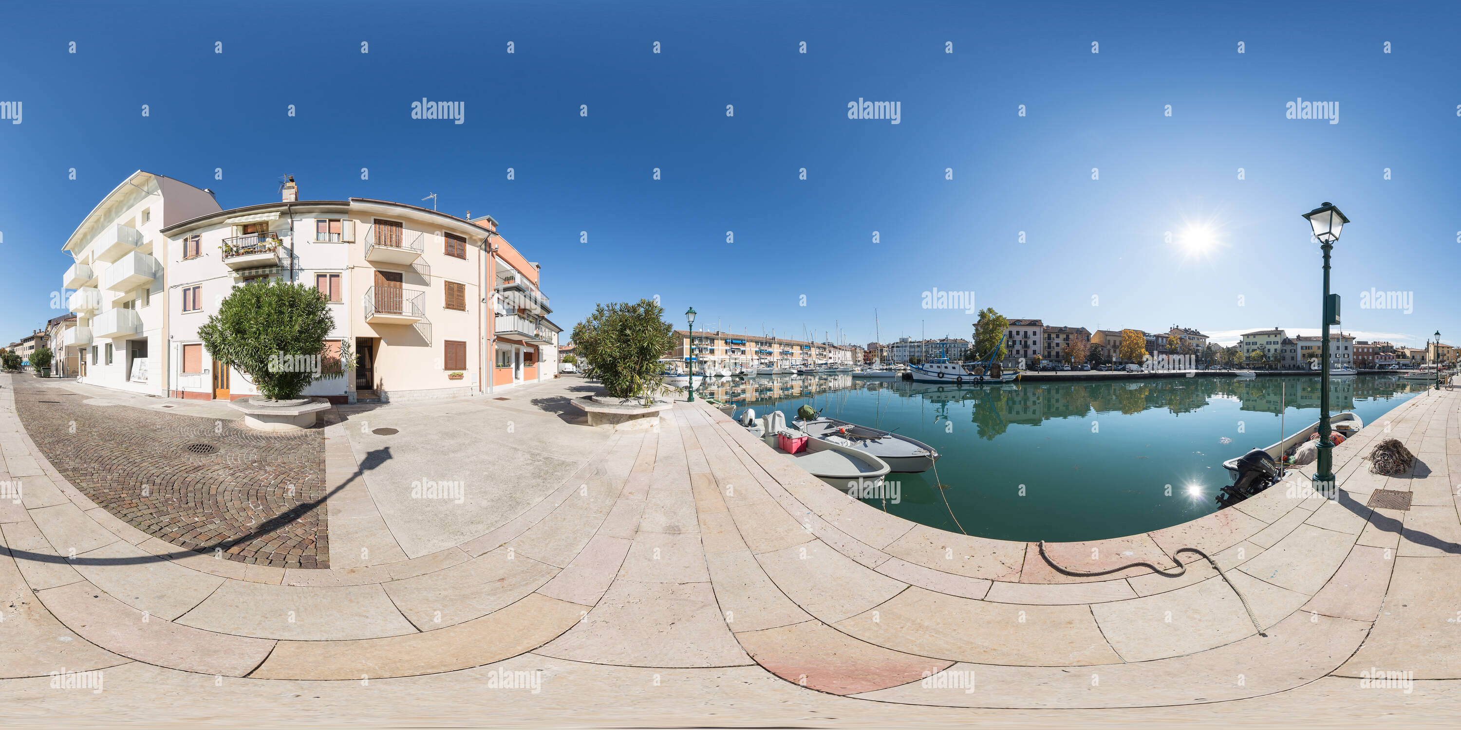 360° view of City Harbour of Grado - Alamy