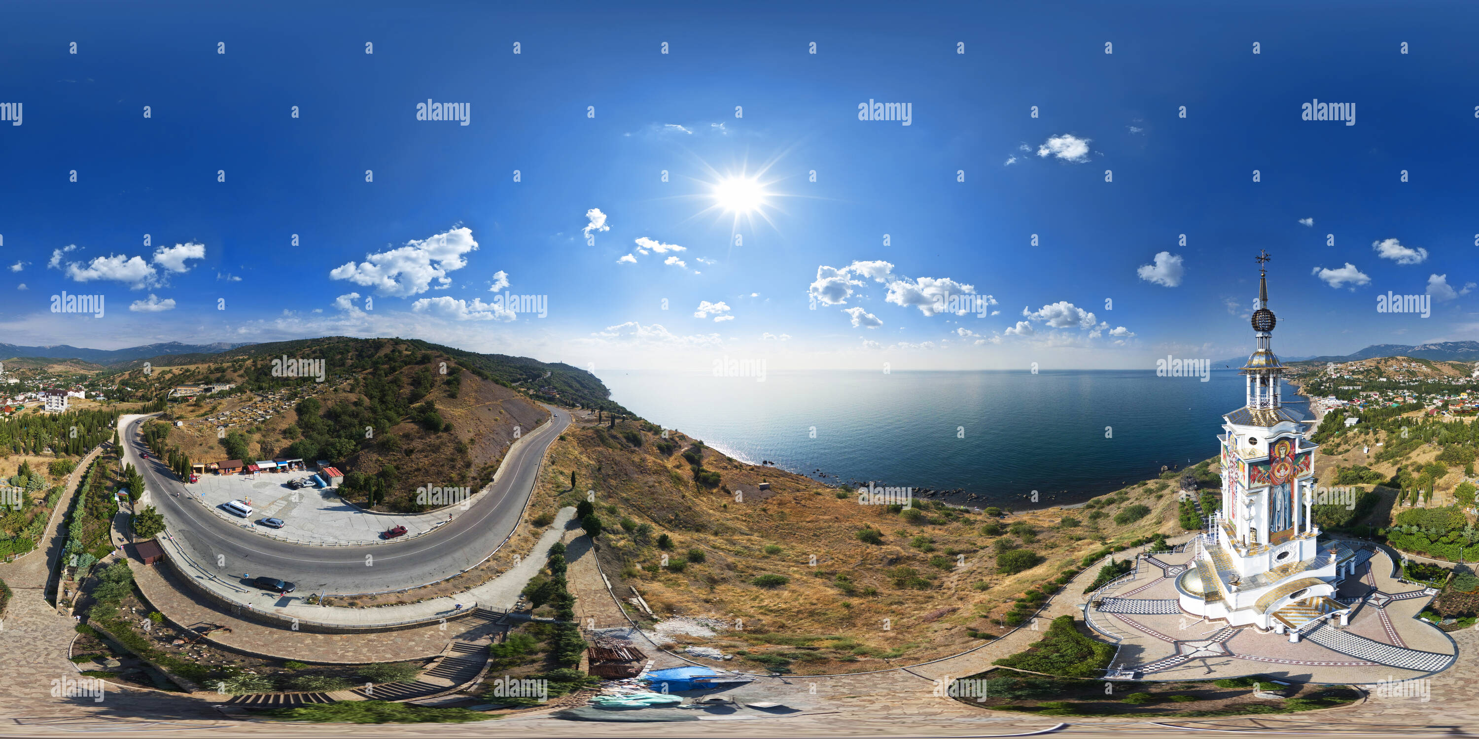 360° view of Lighthouse Temple. The view from the air. Crimea - Alamy