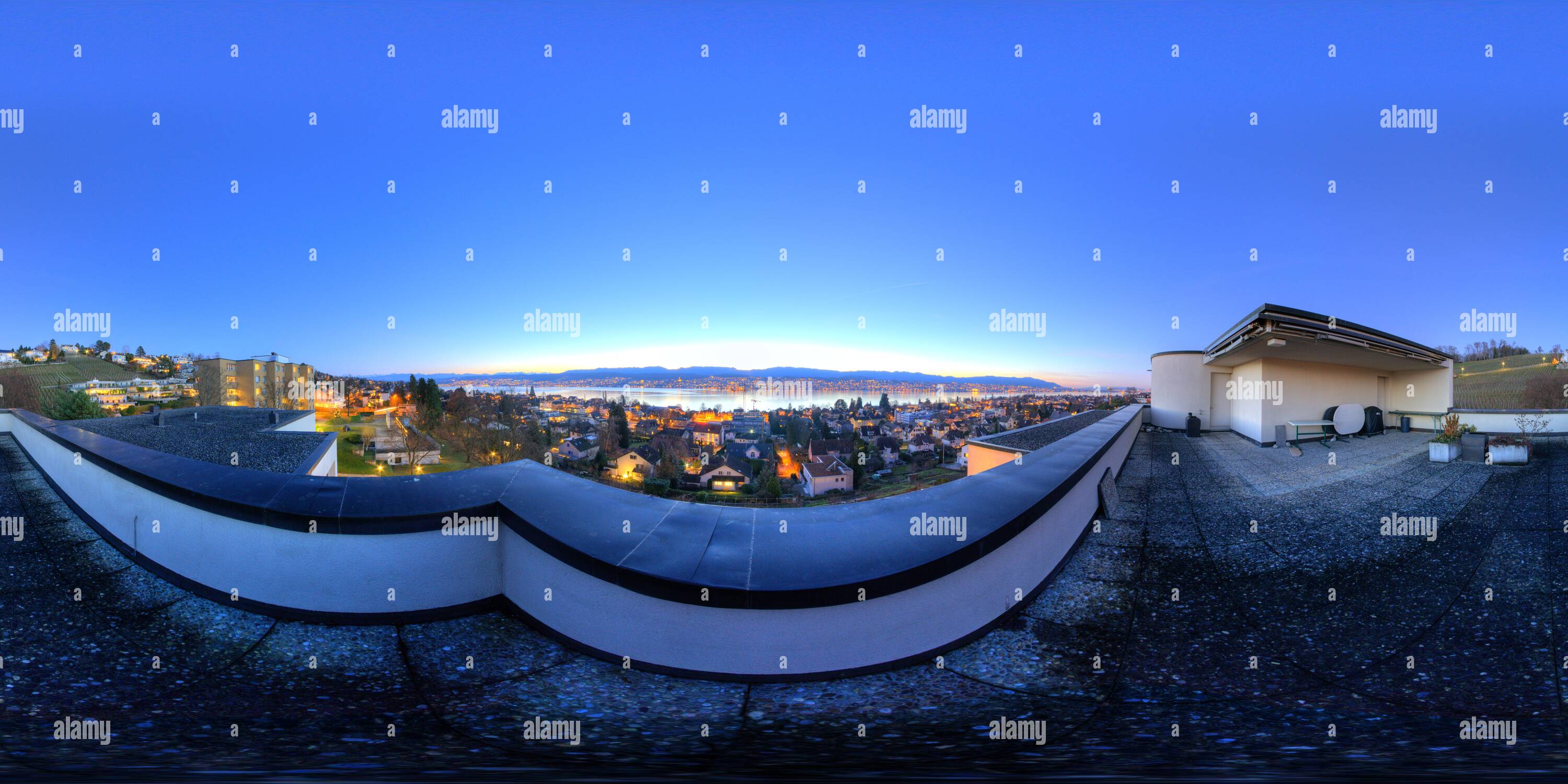 360° view of Sunset over the Lake of Zurich 02 Switzerland - Alamy