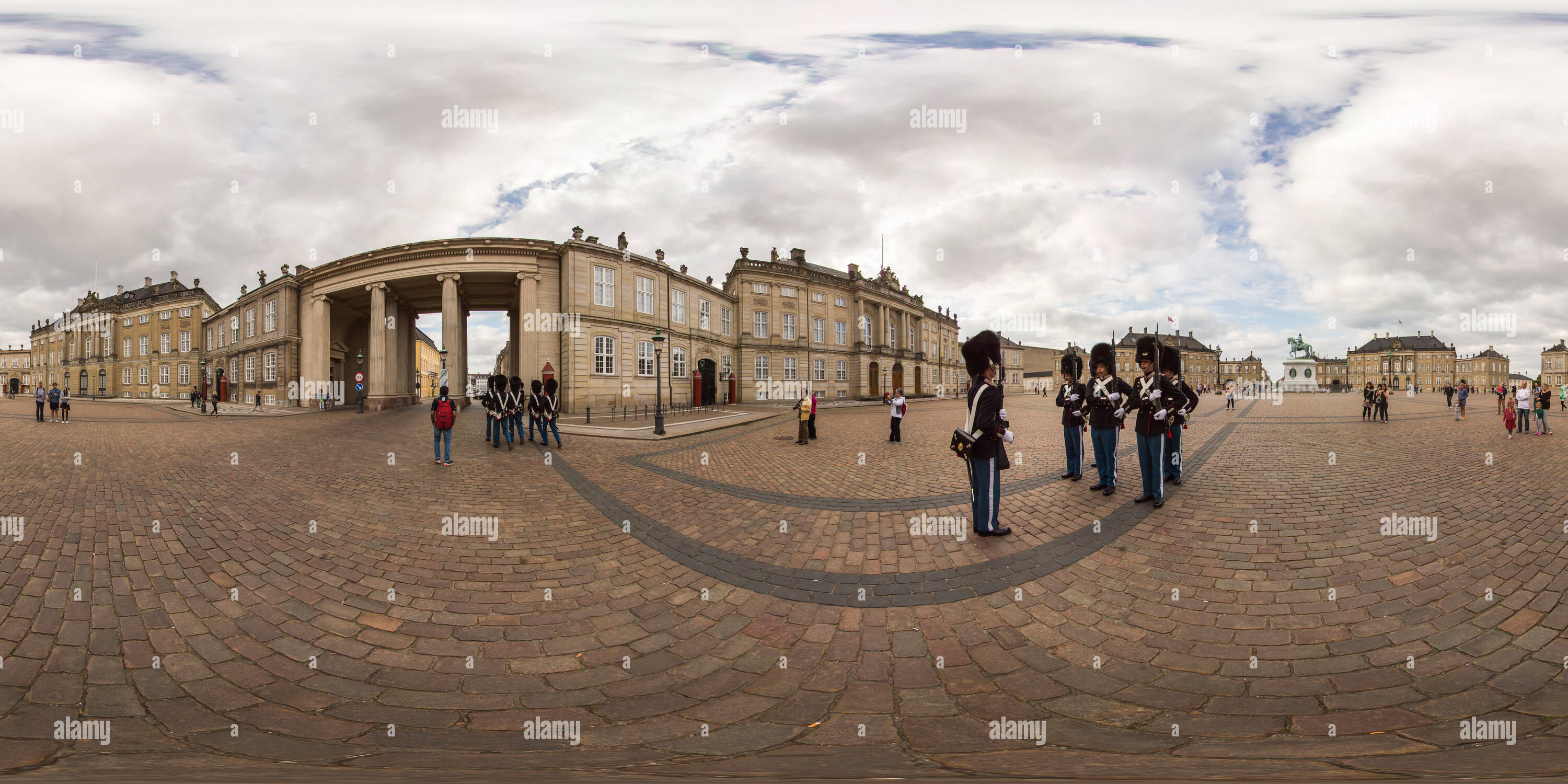 360° view of The Guards Up Close Amalienborg Slotsplads Copenhagen ...