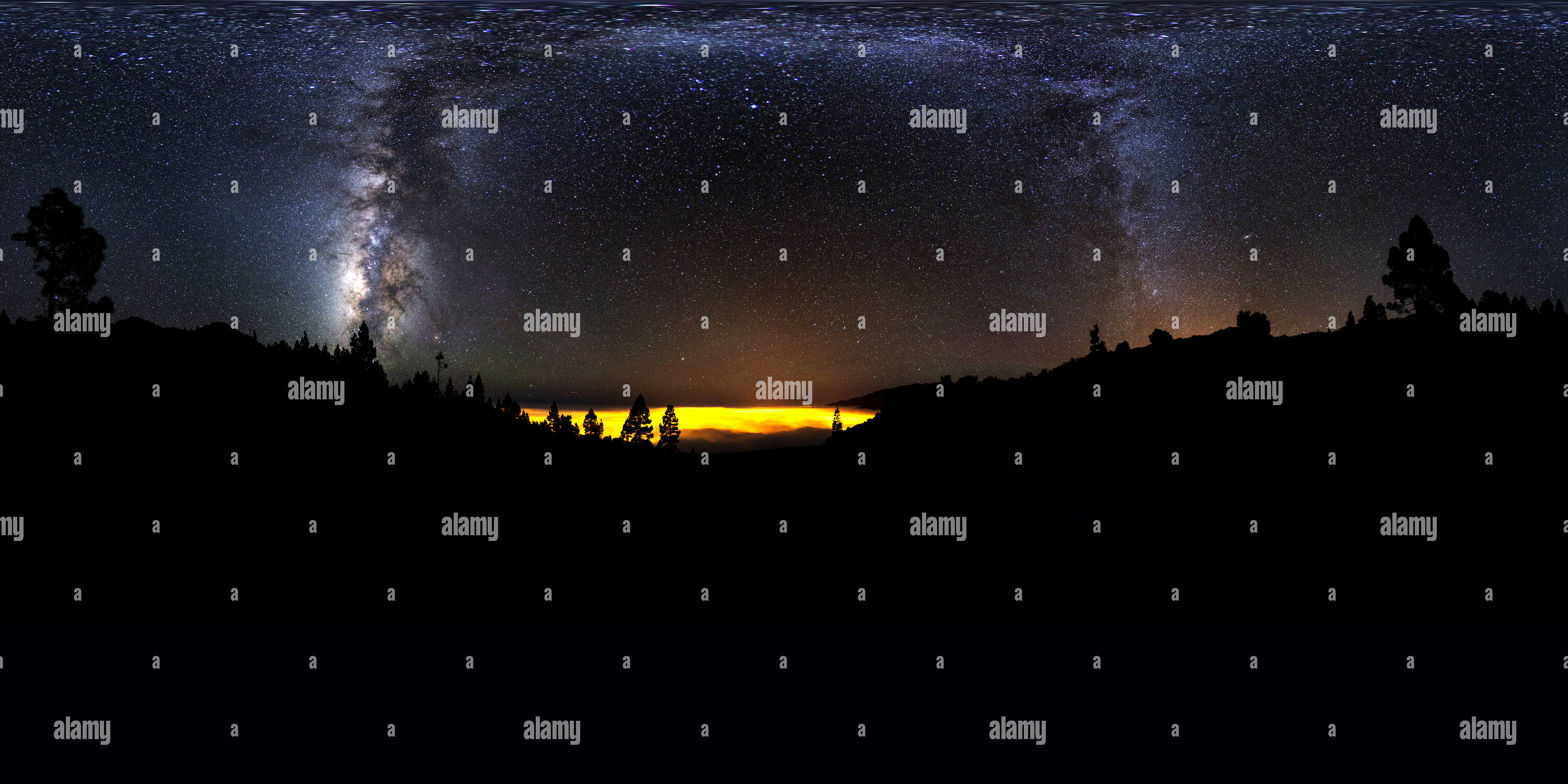 360° view of Milky Way panorama from La Palma - Alamy