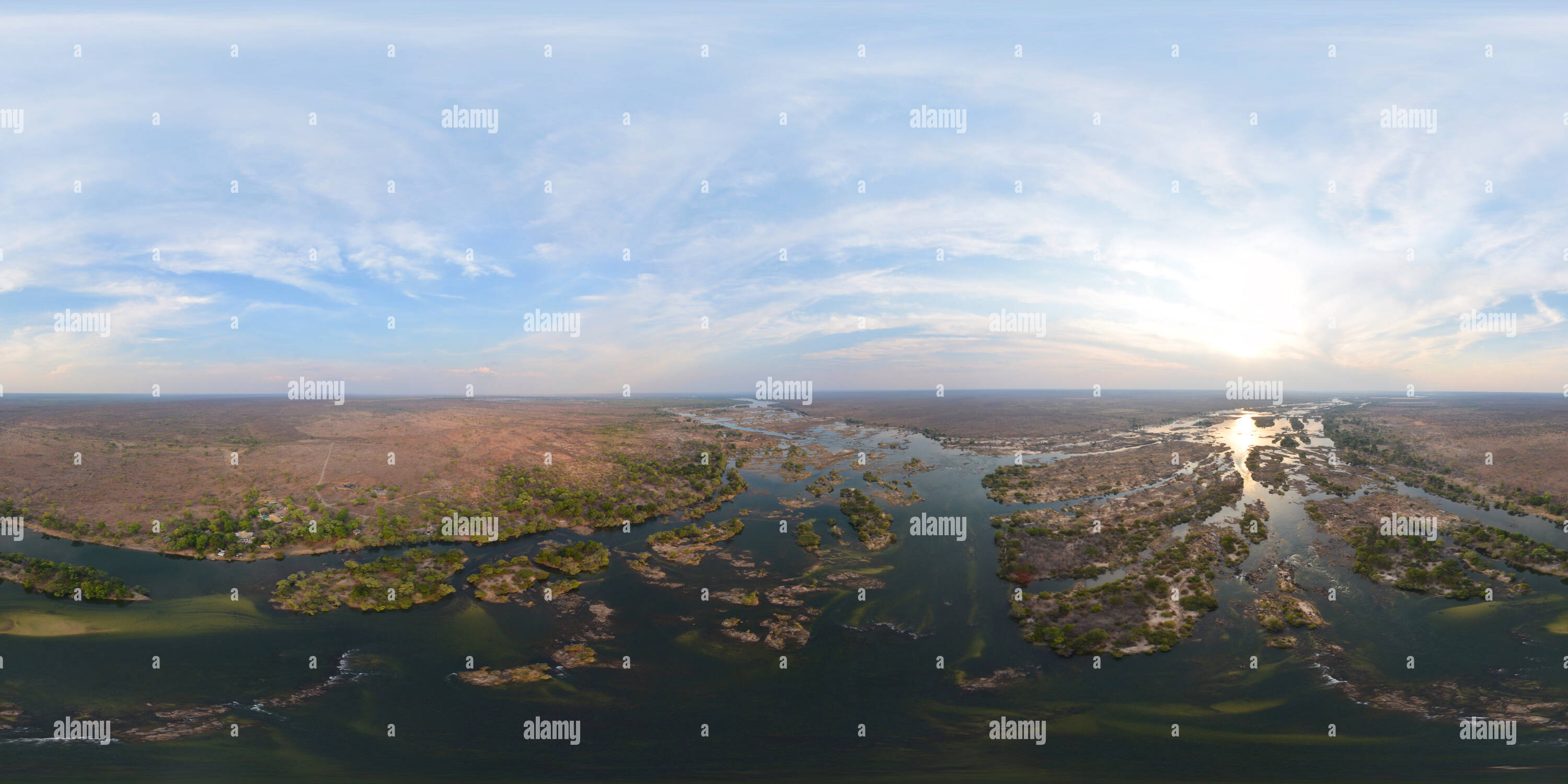 360° view of Aerial view Zambezi River - Zambia - Alamy