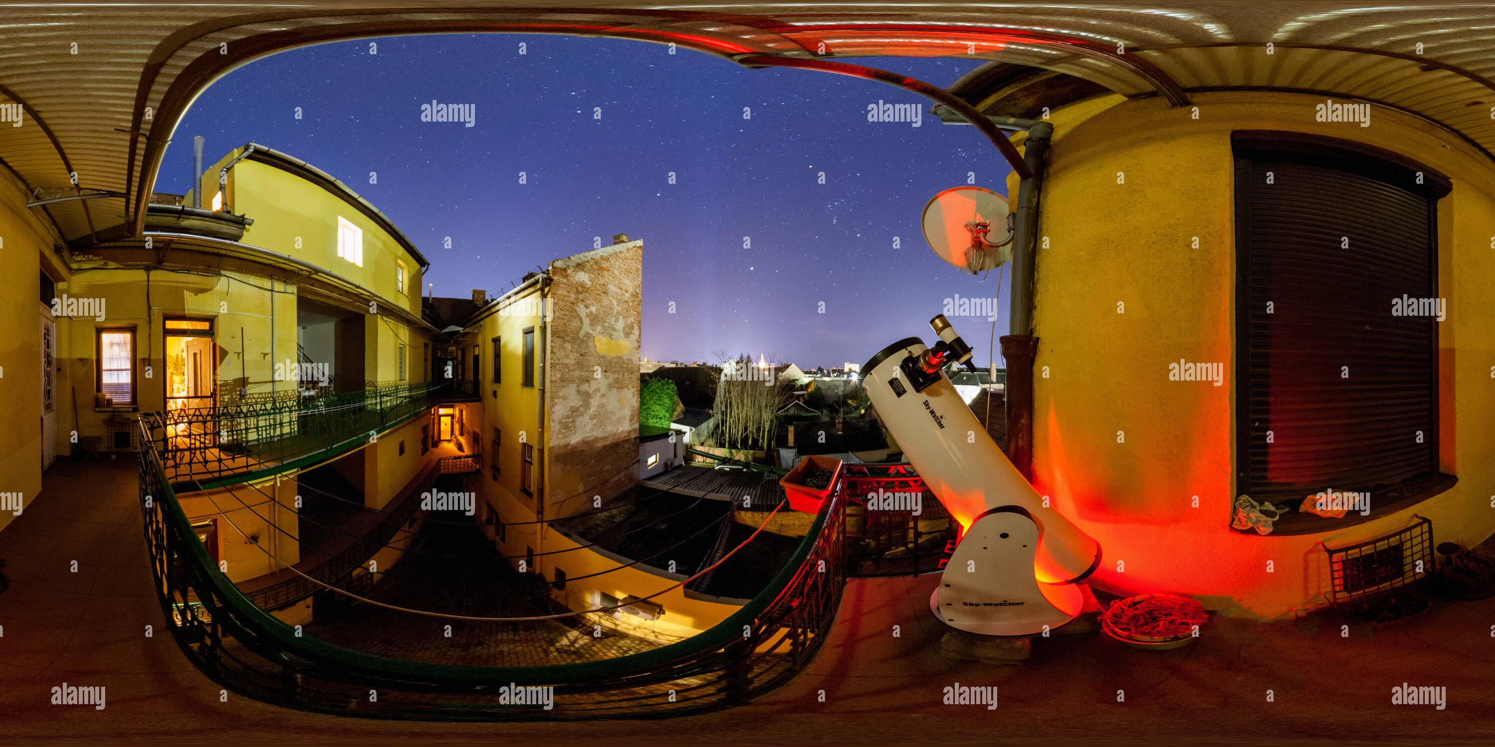 360° view of Night Balcony Astronomy - Alamy