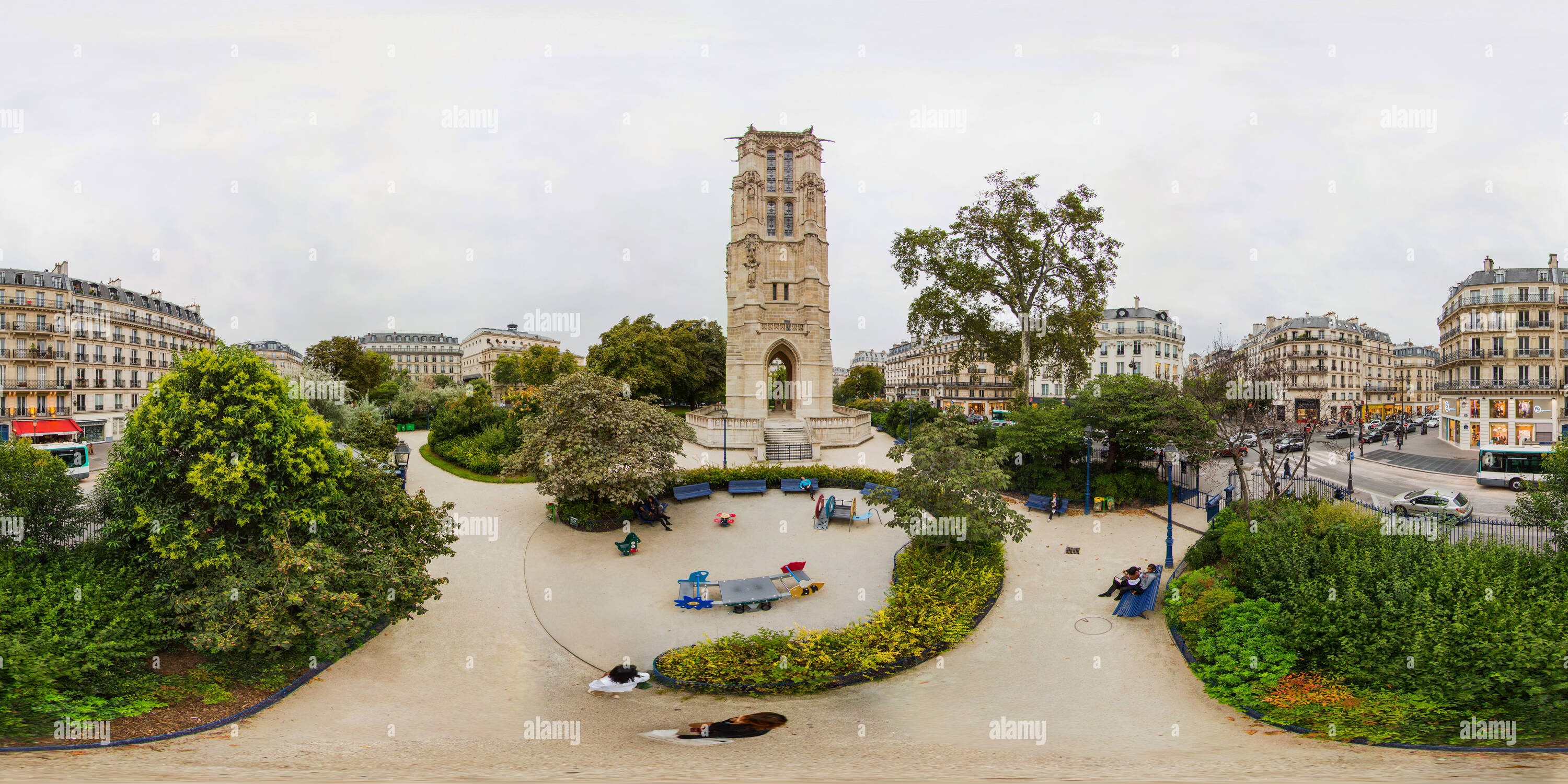 360° view of Saint Jacques Tower Paris France - Alamy