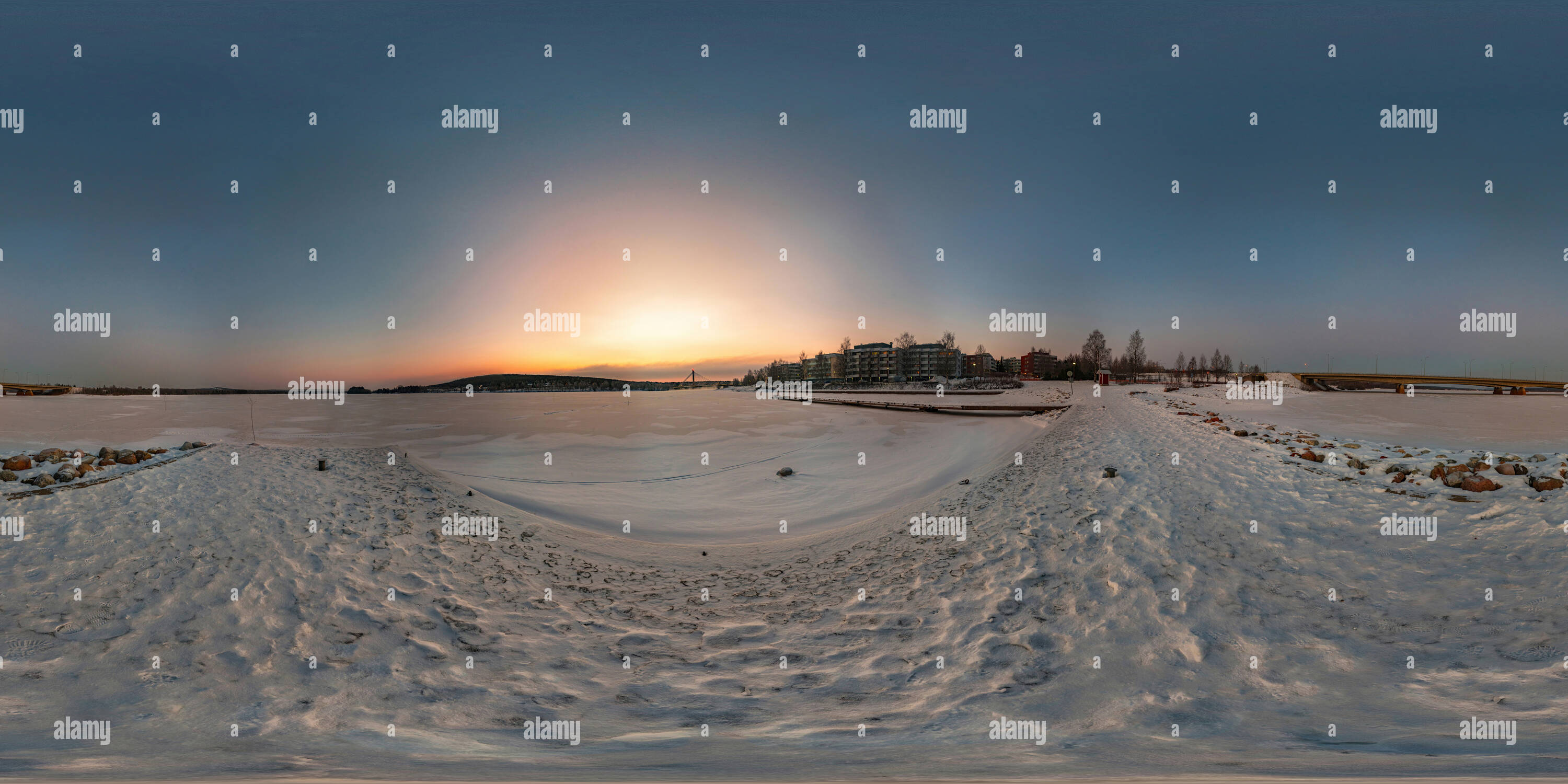 360° view of Winter in Lapland at sunrise 30 degrees Below Zero ...