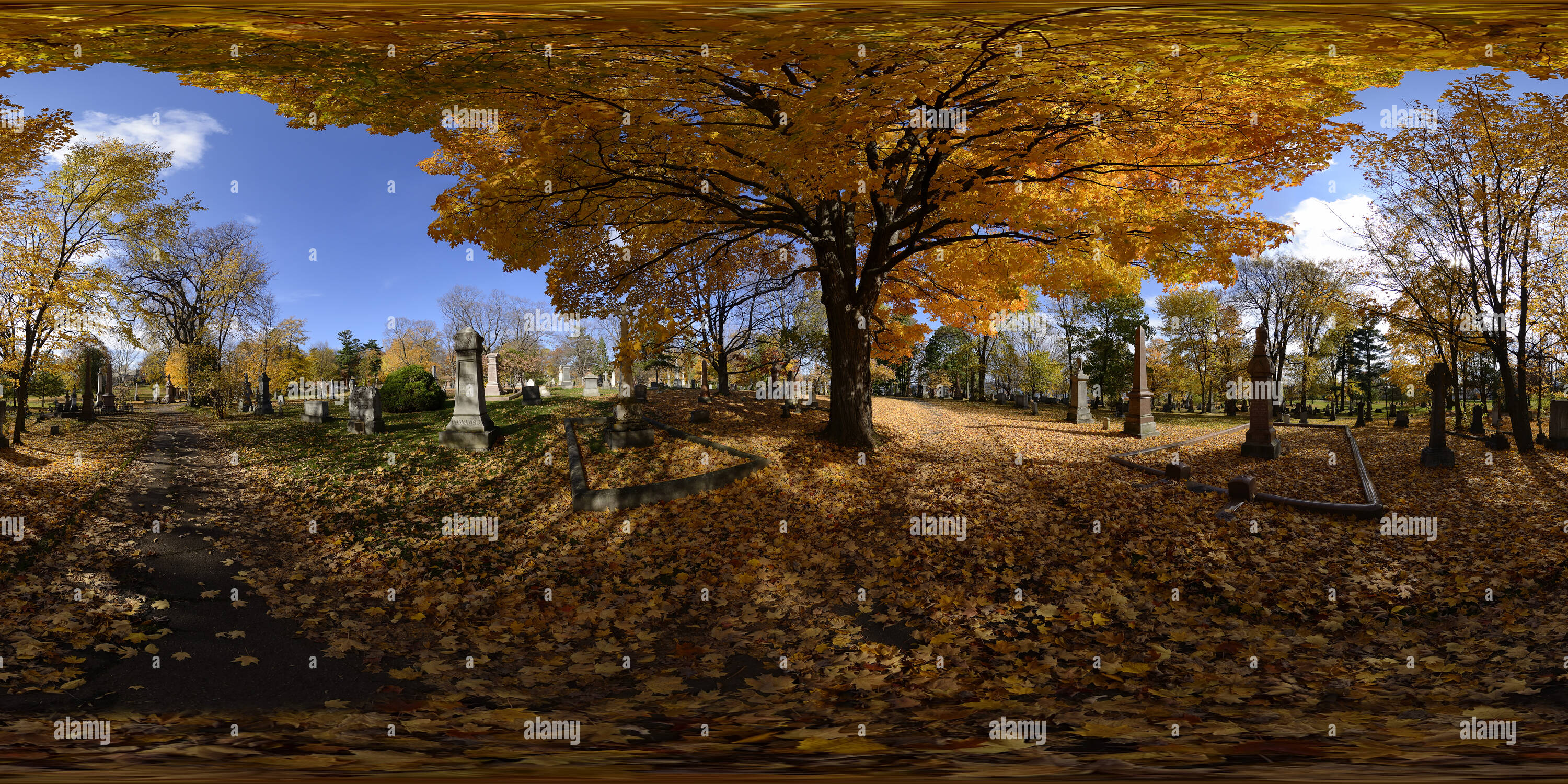 360° view of Mount Harmon Cemetery - Alamy
