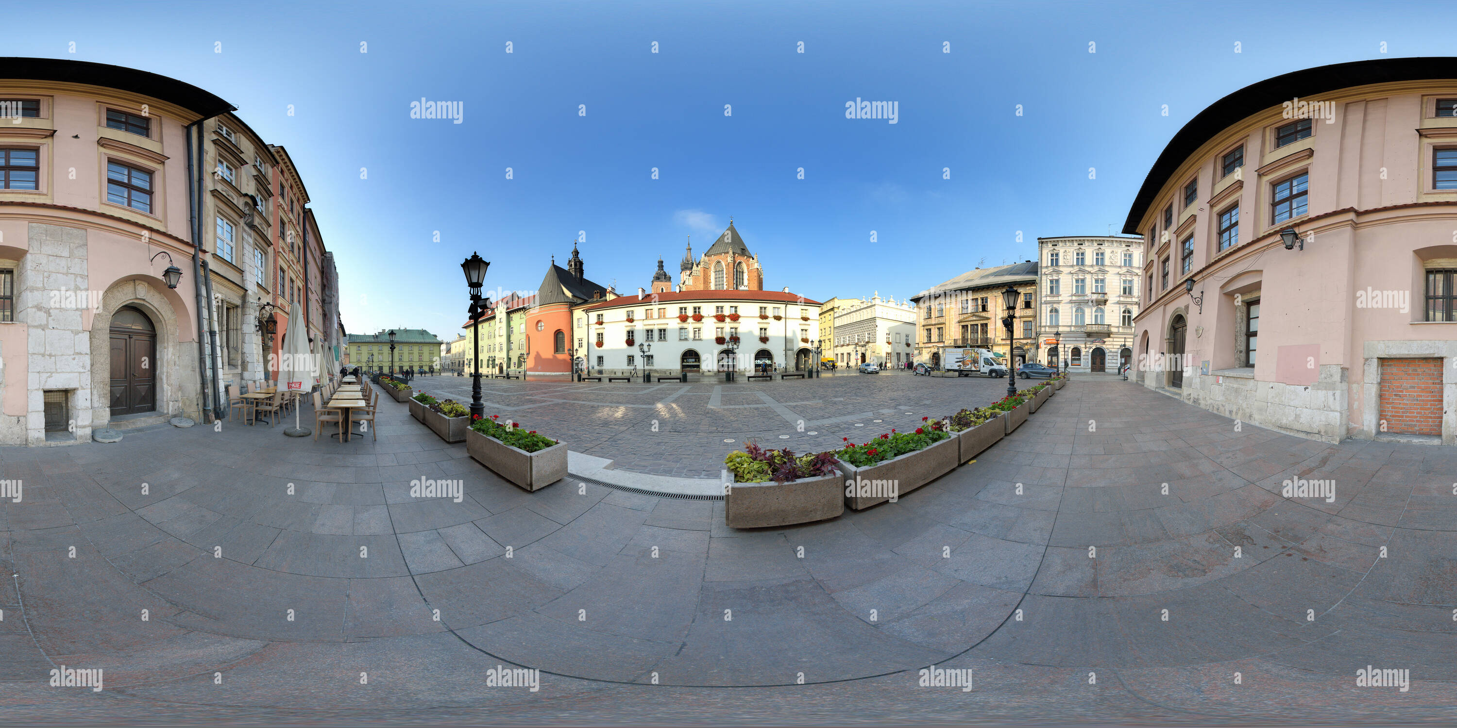 360° view of Mały Rynek Square in Kraków - Alamy