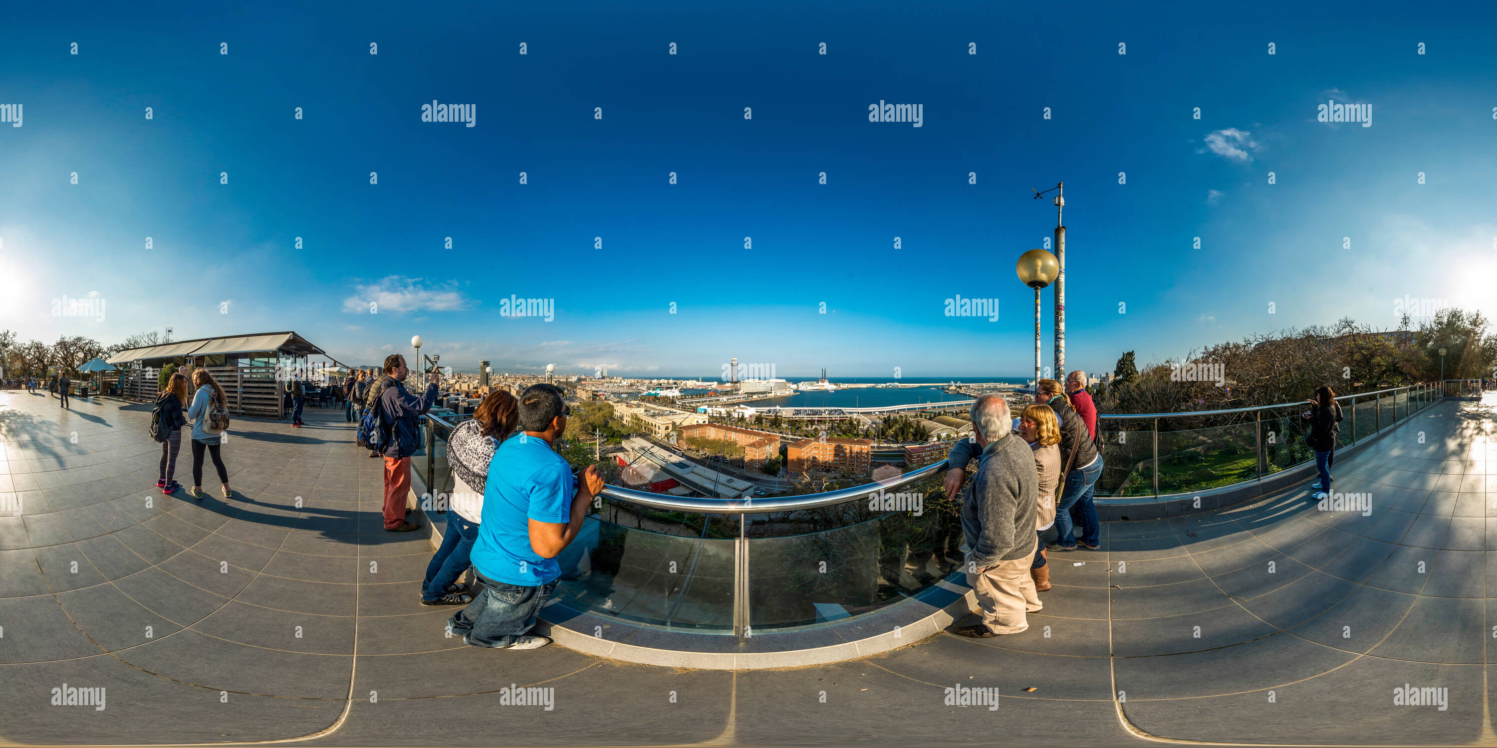 360° view of Teleferico del Puerto, Barcelona, 2015 - Alamy